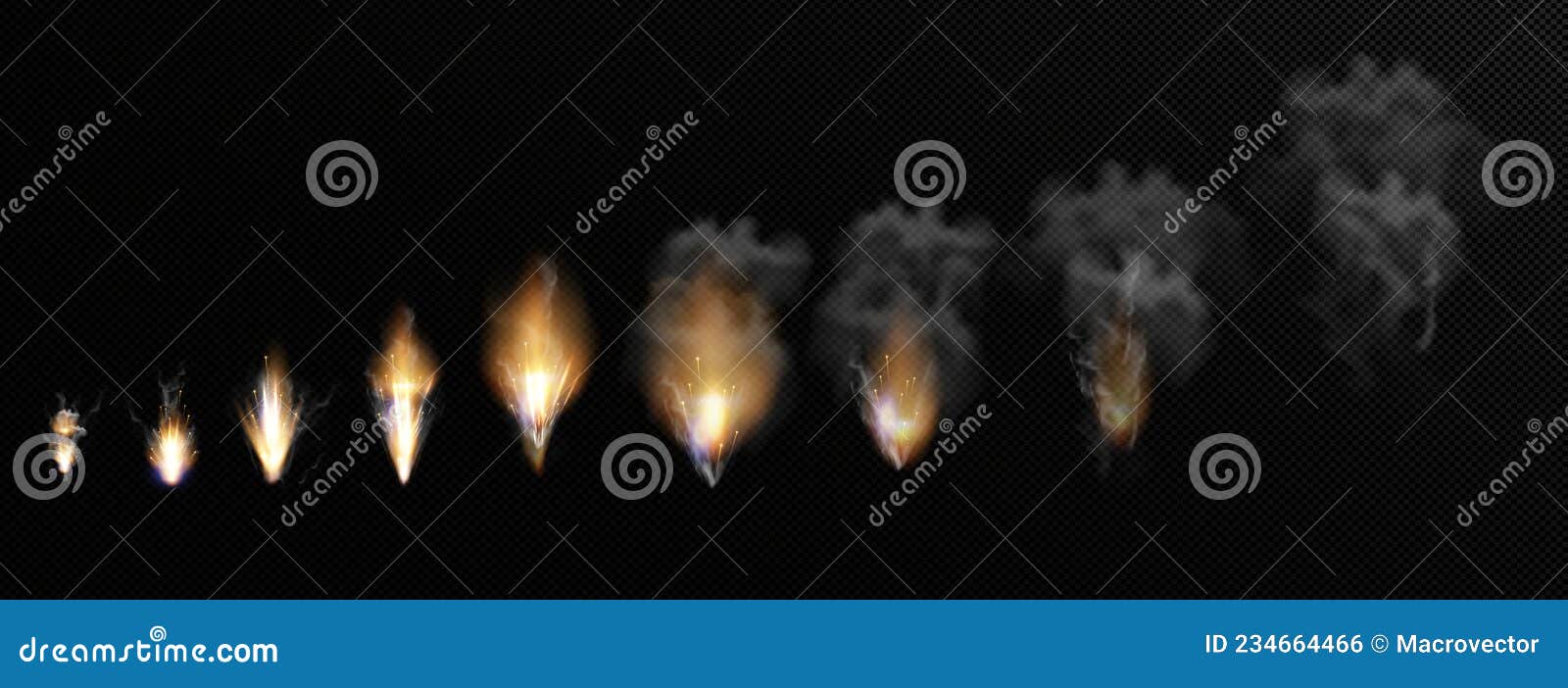 Realistic Explosion Flashes Set Stock Vector - Illustration of shotgun ...