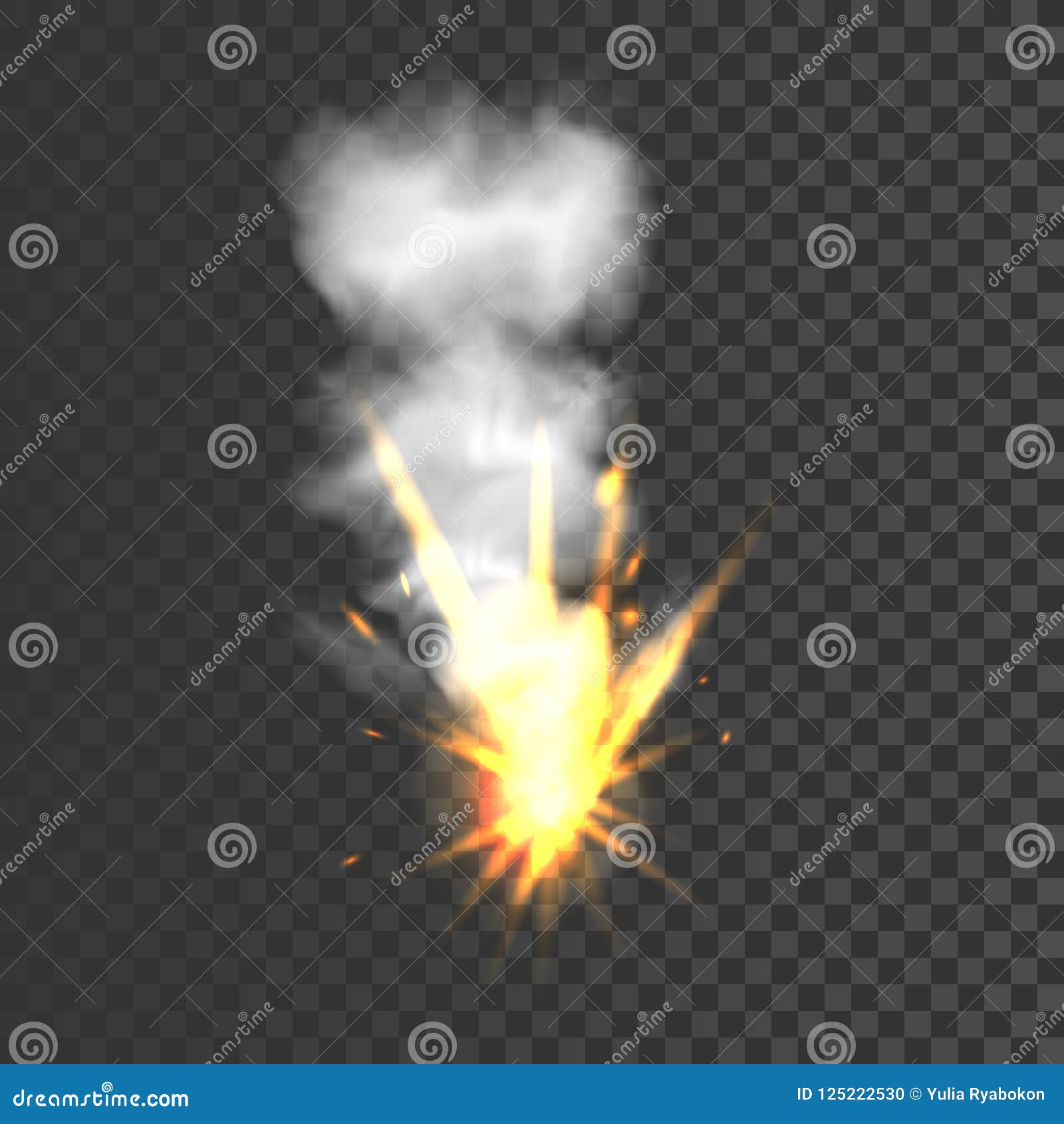 Realistic explosion sign stock illustration. Illustration of chemical ...