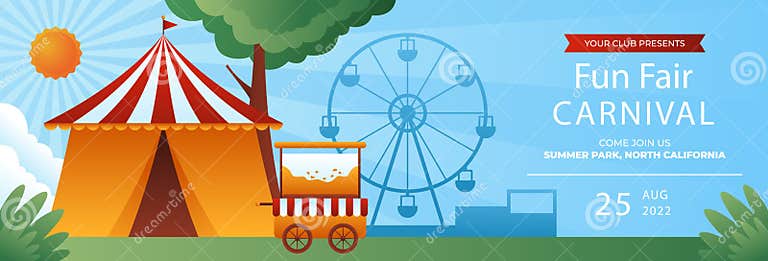 Realistic Fair Horizontal Banners Set Vector Illustration. Stock Vector ...