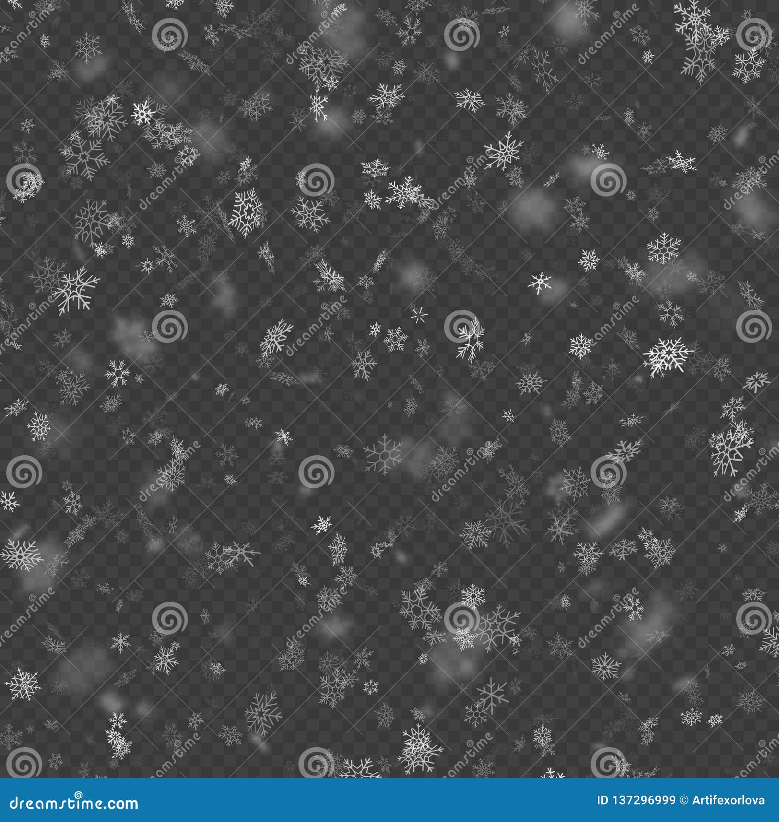 Realistic Falling Christmas Decoration Snowflakes Effect Isolated on ...