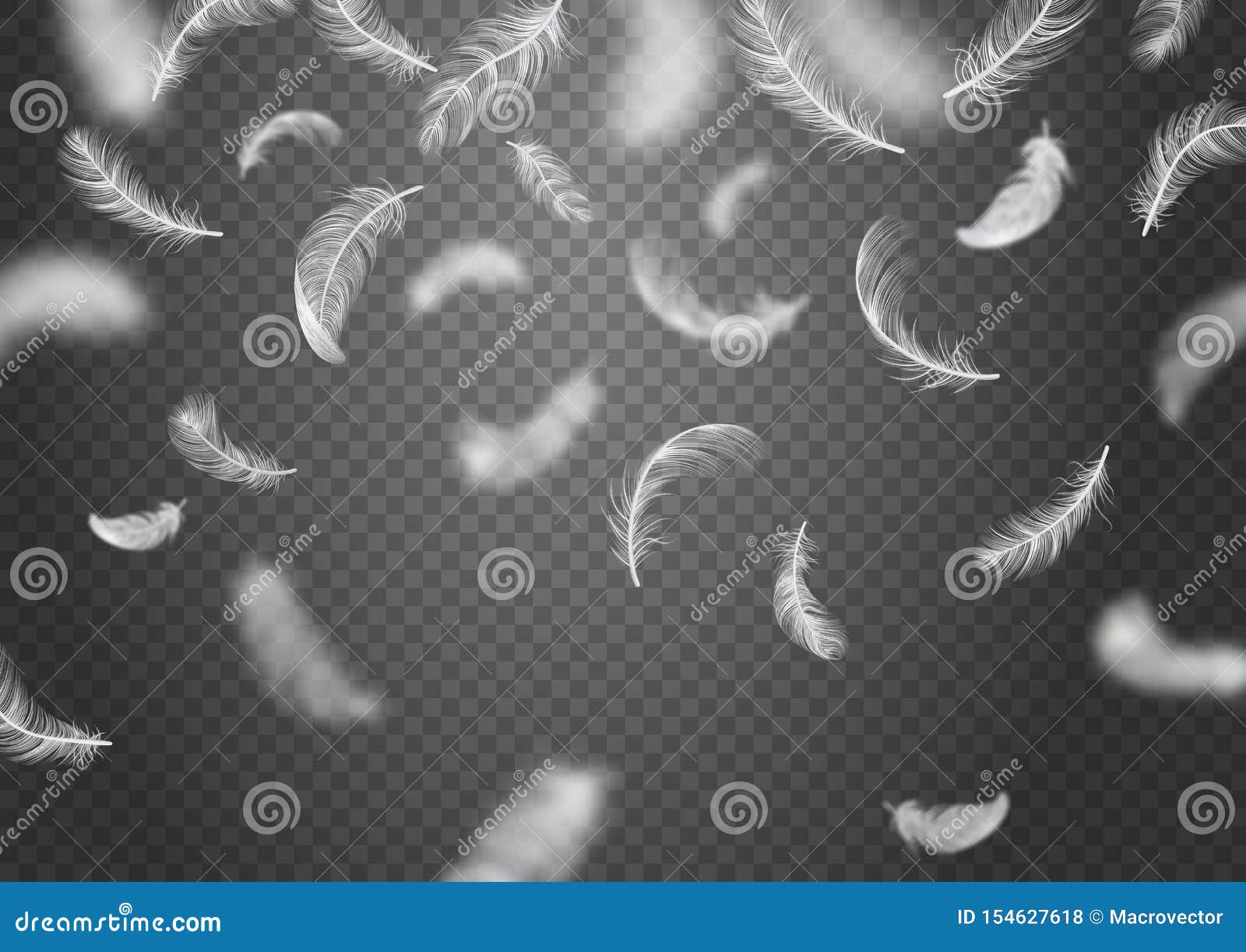 Realistic Falling Feather Background Stock Vector - Illustration of ...