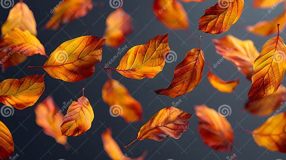 Realistic falling leaves stock image. Image of nature - 329123357