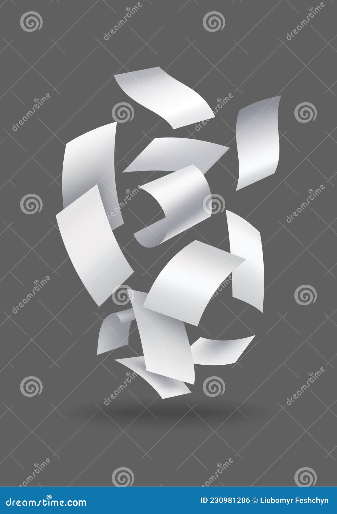 Falling Paper Sheets Logo Vector Illustration | CartoonDealer.com ...