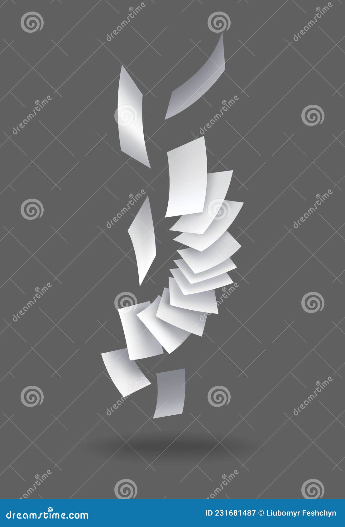 Falling Paper Sheets Logo Vector Illustration | CartoonDealer.com ...