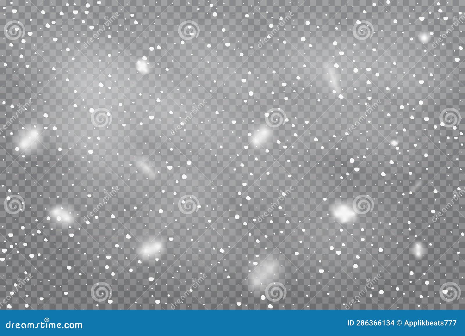 Realistic Falling Snow on Transparent Background. Vector Illustration ...