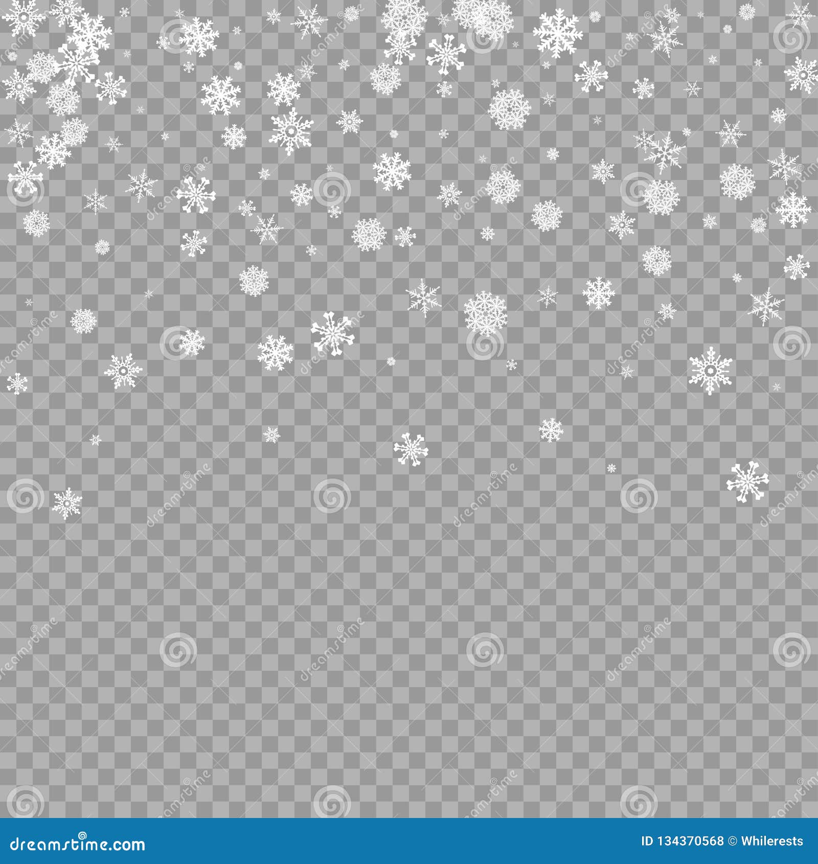Realistic Falling White Snow Overlay on Transparent Background ...