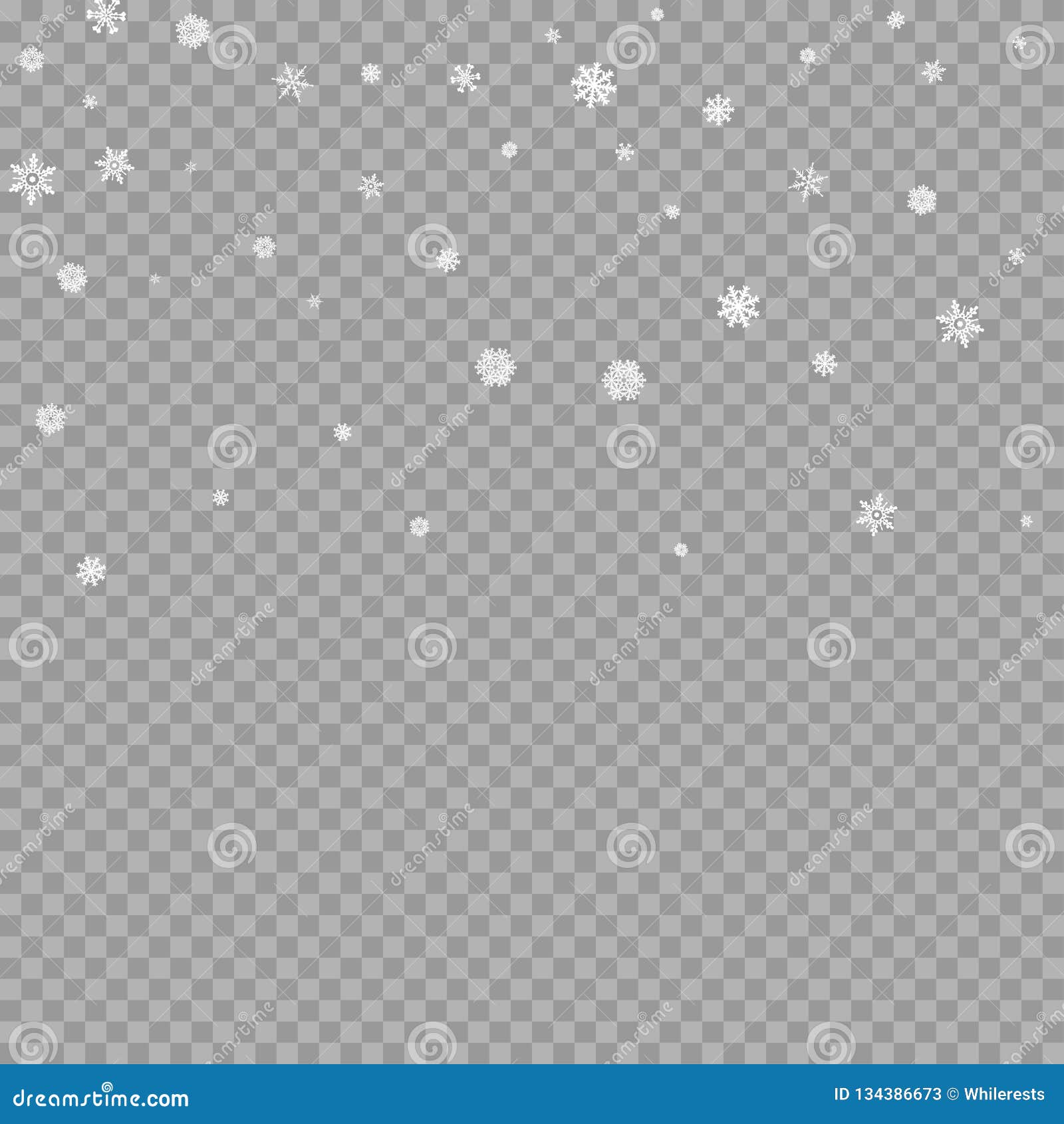 Realistic Falling White Snow Overlay on Transparent Background ...
