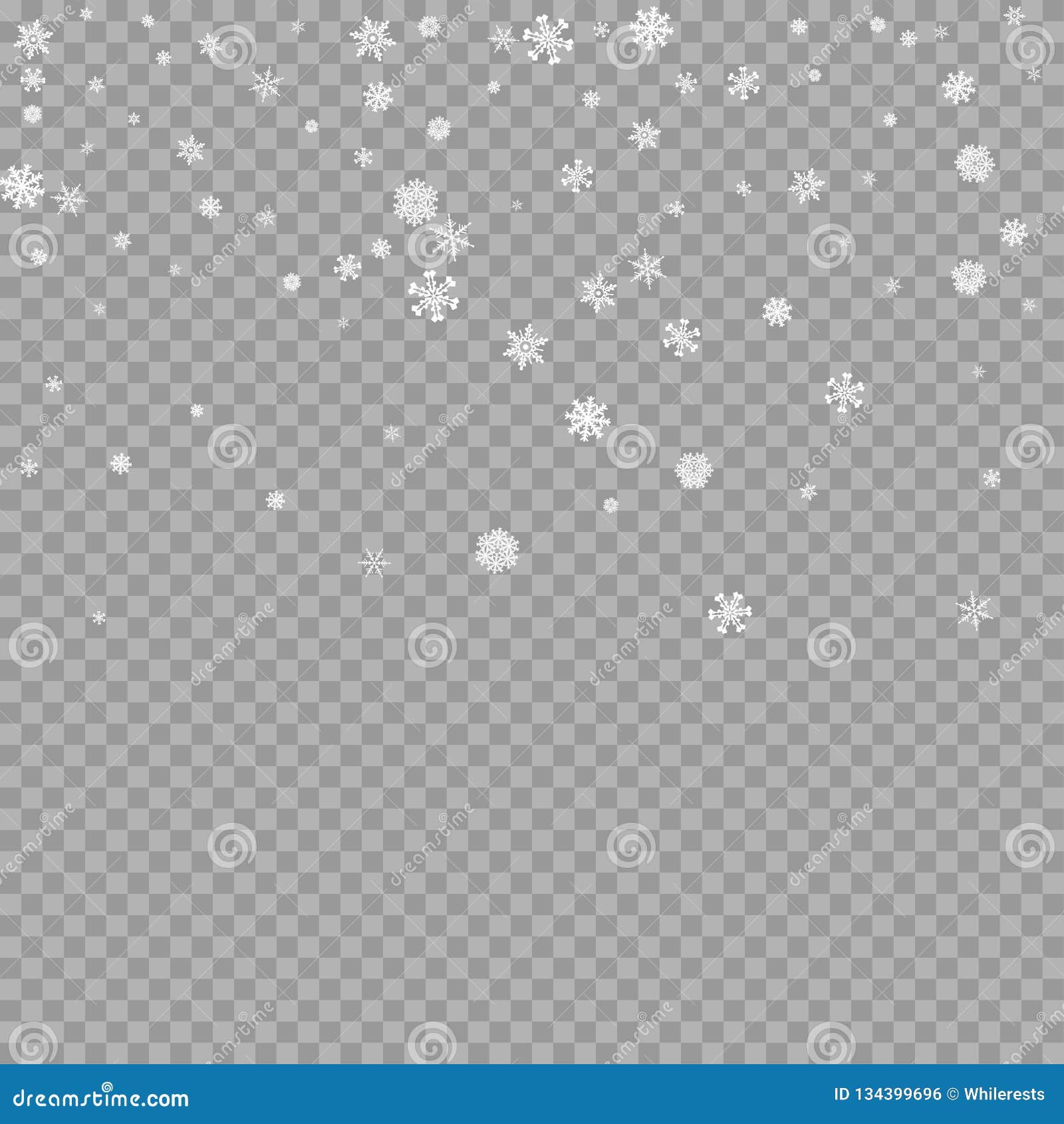 Realistic Falling White Snow Overlay on Transparent Background ...