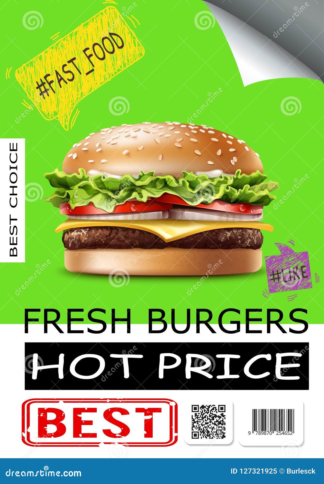 Realistic Fast Food Advertising Poster Stock Vector - Illustration of ...