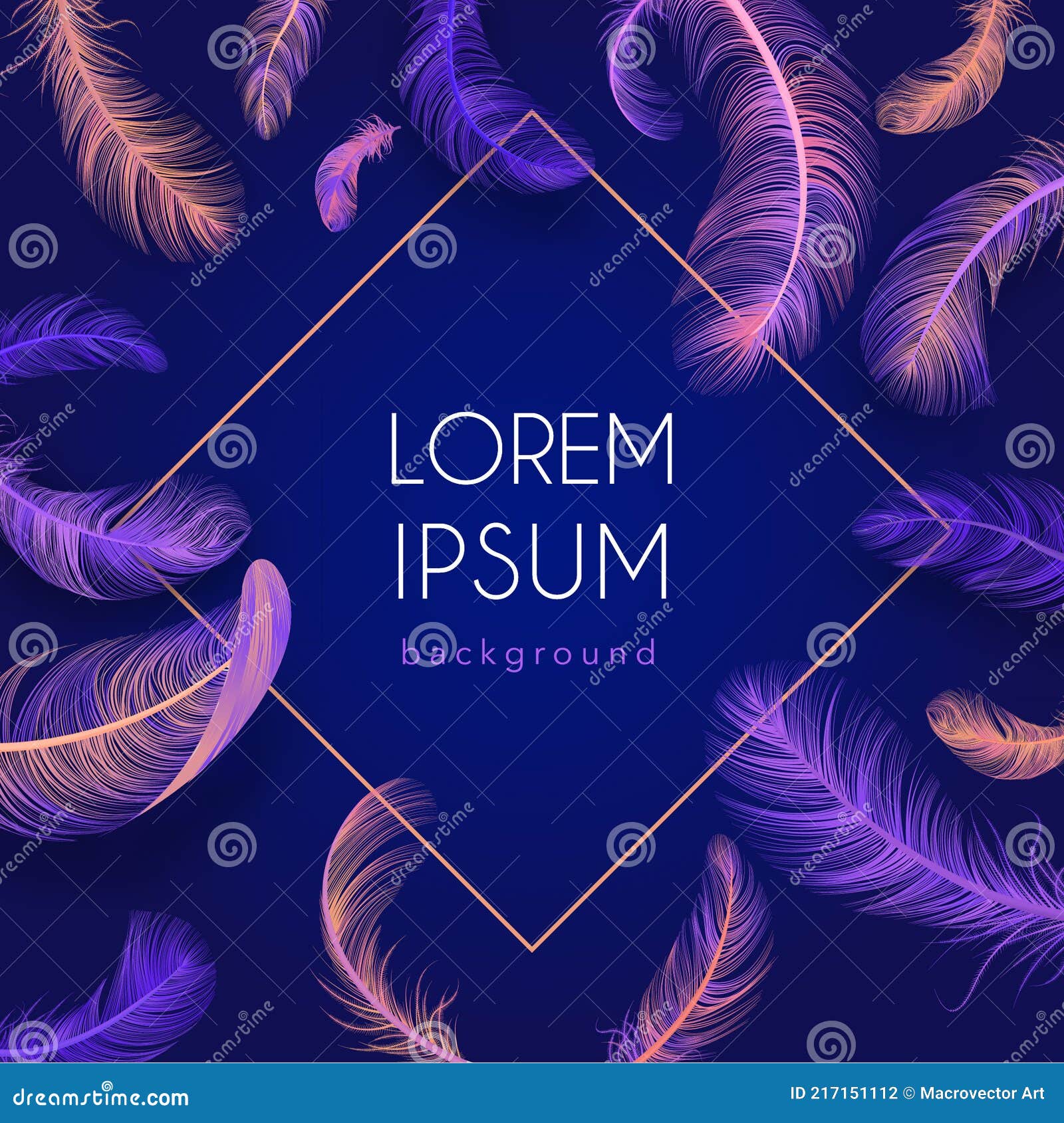 Realistic Feather Frame stock vector. Illustration of goose - 217151112