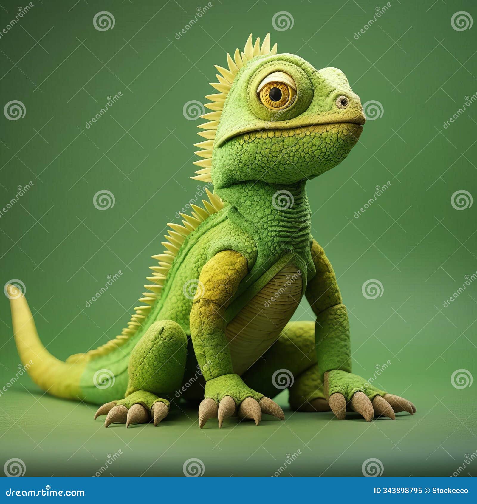 Realistic Felt Basilisk Plush Toy On Solid Color Background Royalty ...