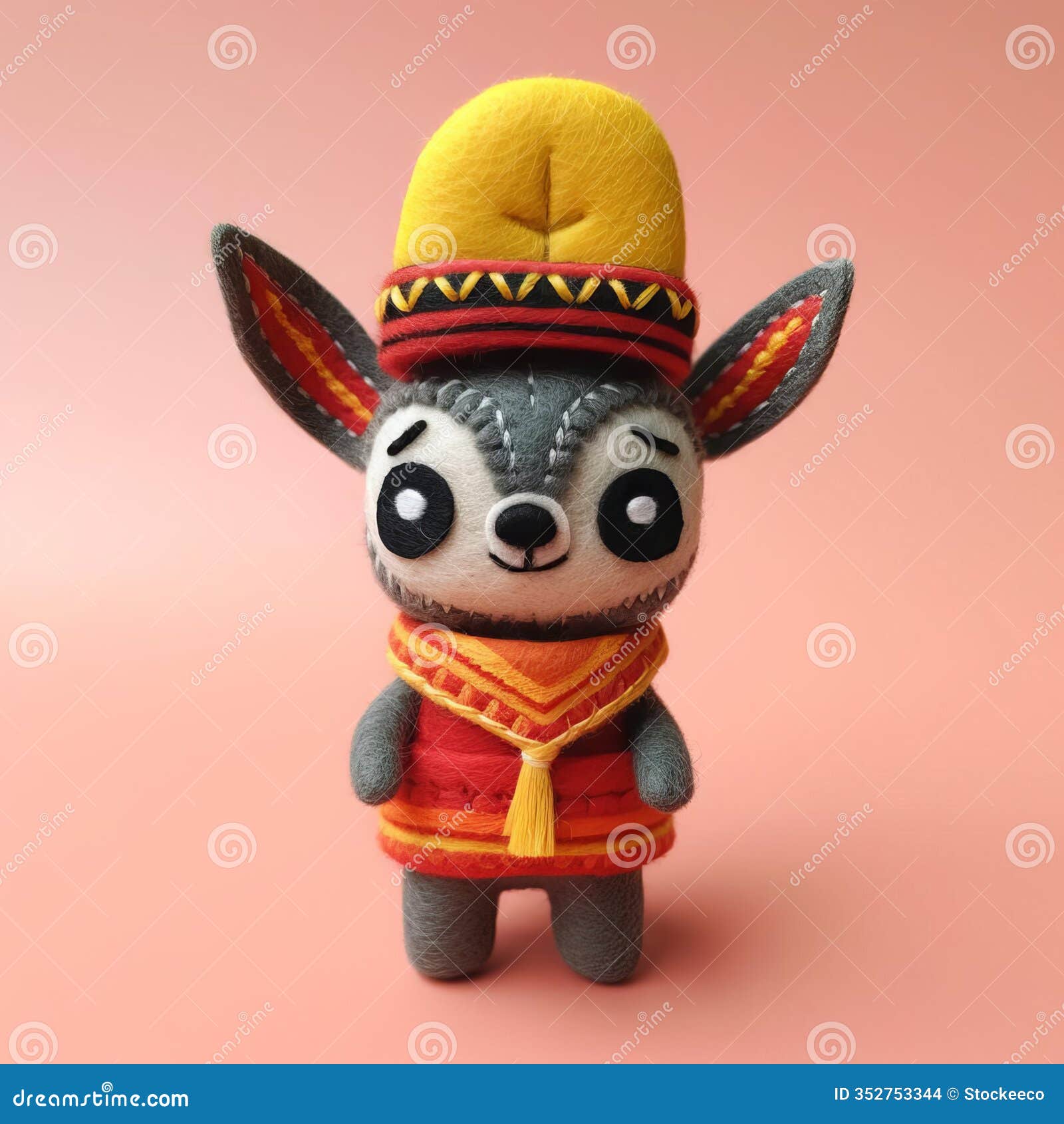 Realistic Felt Cipactli on Solid Color Background Design Stock ...