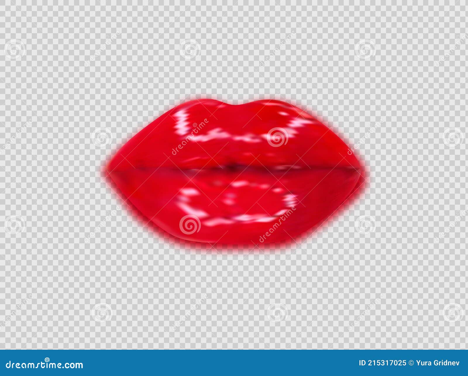 Realistic Female Open Mouth with Lips Covered with Shiny Gloss Vector ...