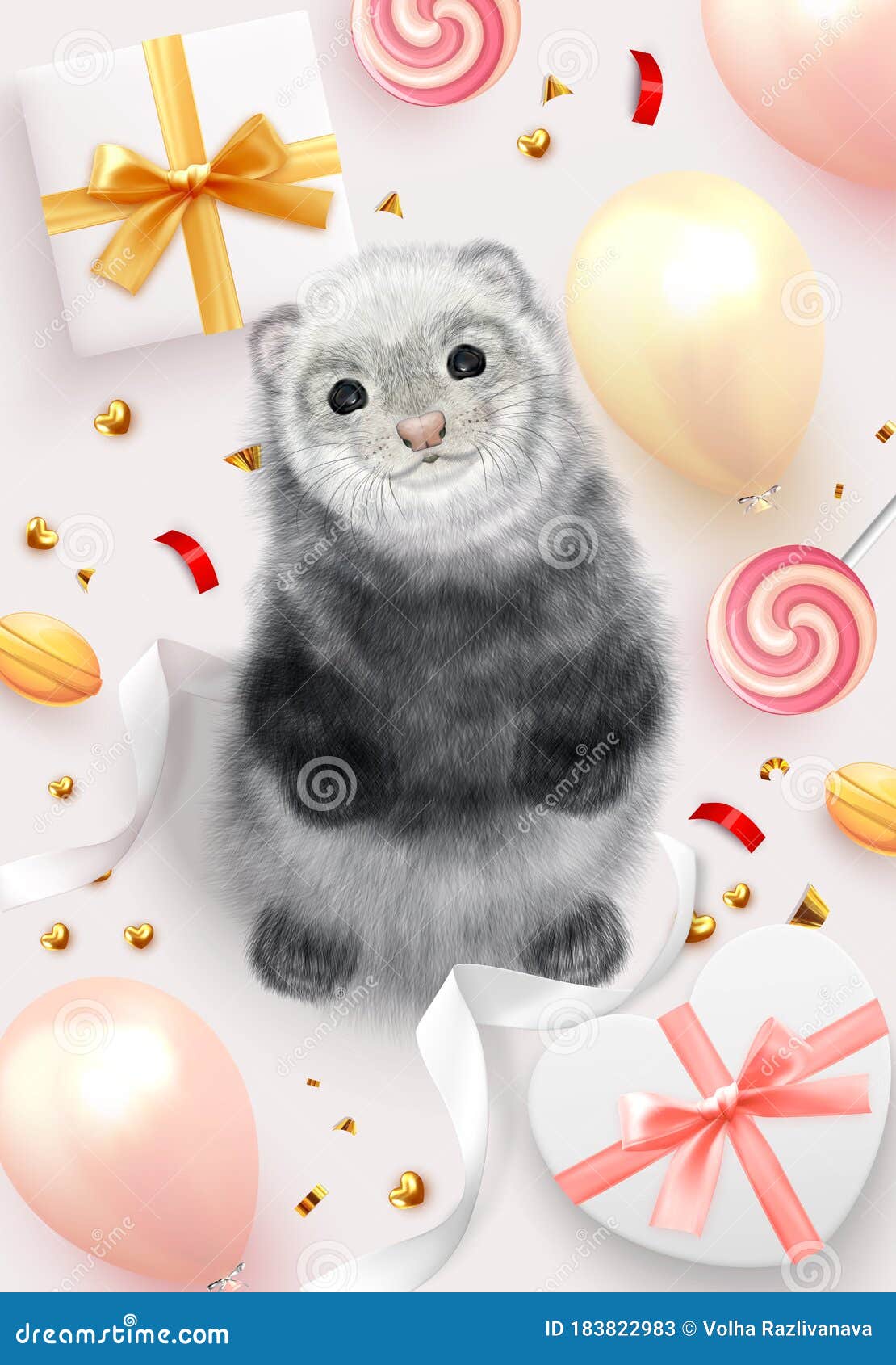 Ferret Realistic Detailed Pencil Drawing. Stock Image | CartoonDealer ...