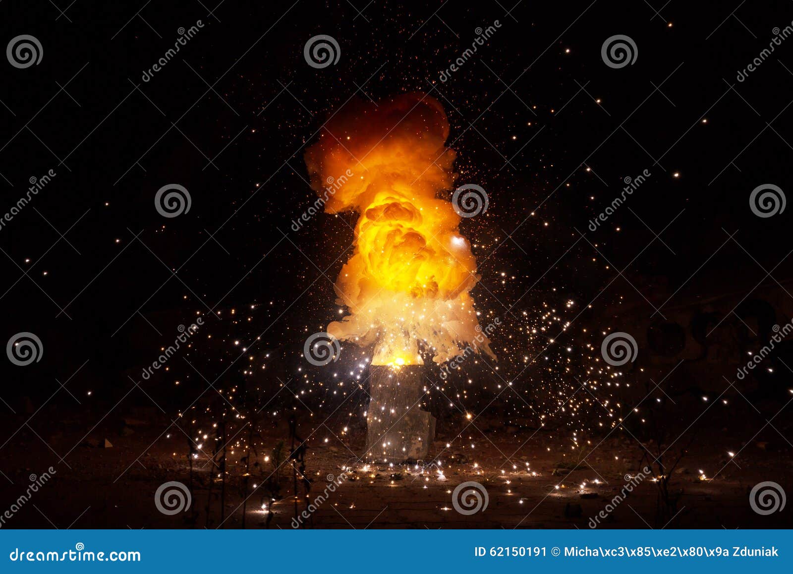 Realistic Fiery Explosion Busting Stock Image - Image of dust ...