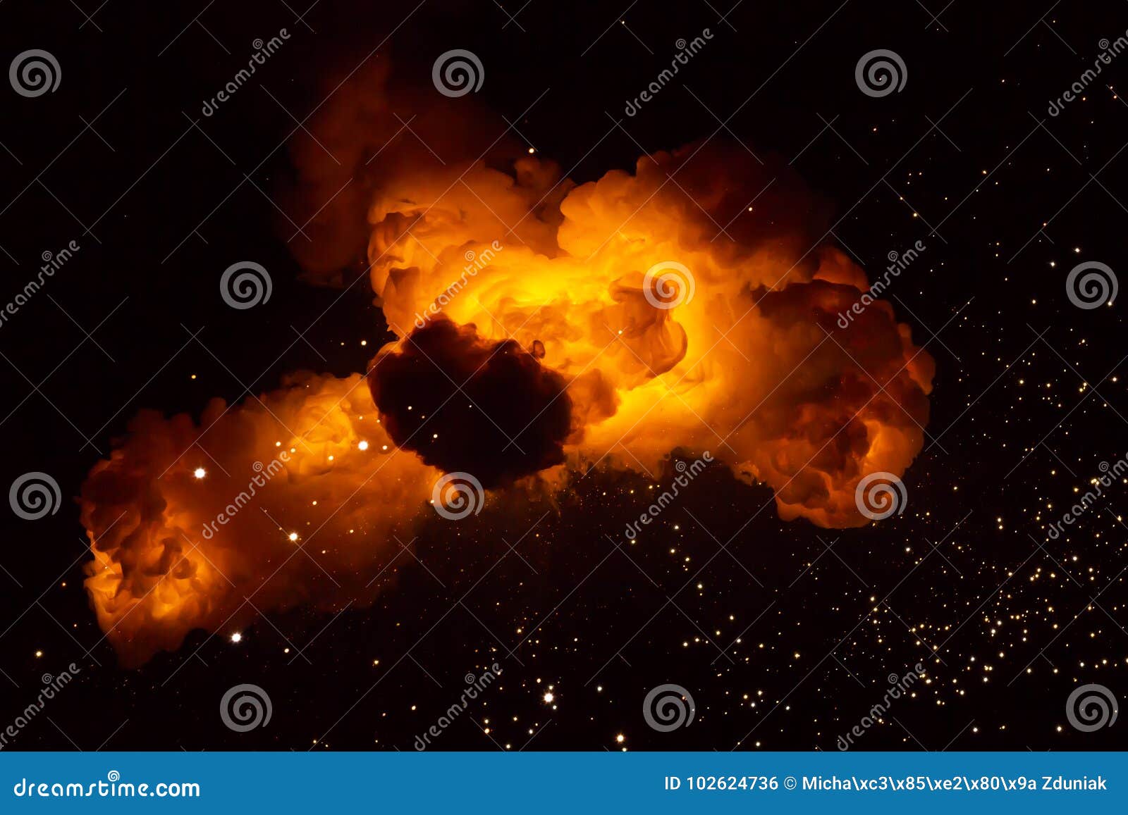 Fireball: Explosion, Detonation Stock Illustration - Illustration of ...