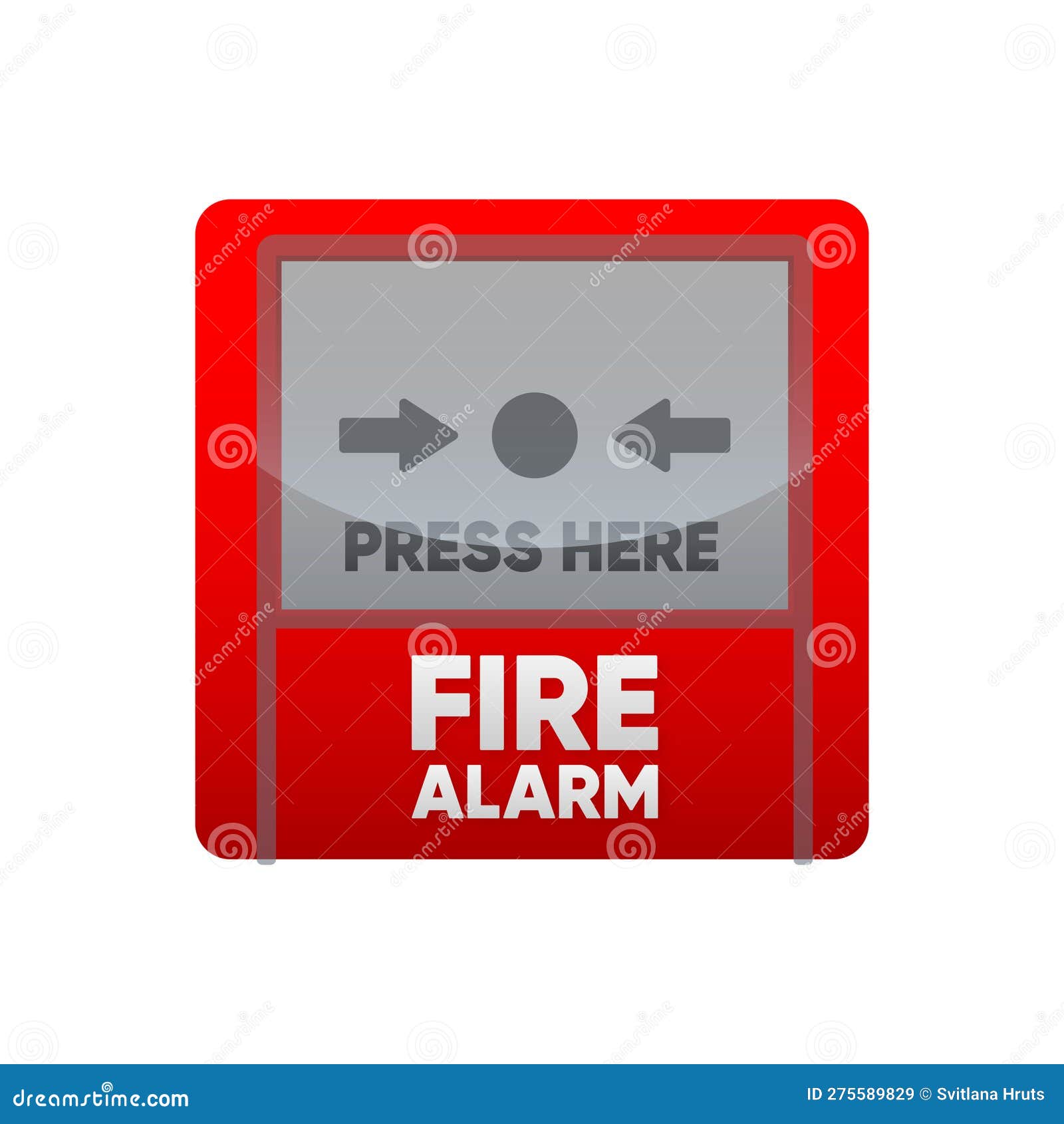 Realistic Fire Alarm Bell Isolated on a White Background. System ...