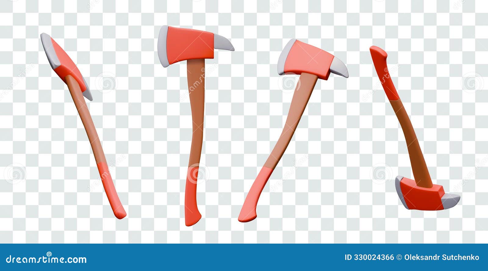 Realistic Fire Ax In Different Positions. Vector Color Isolated ...