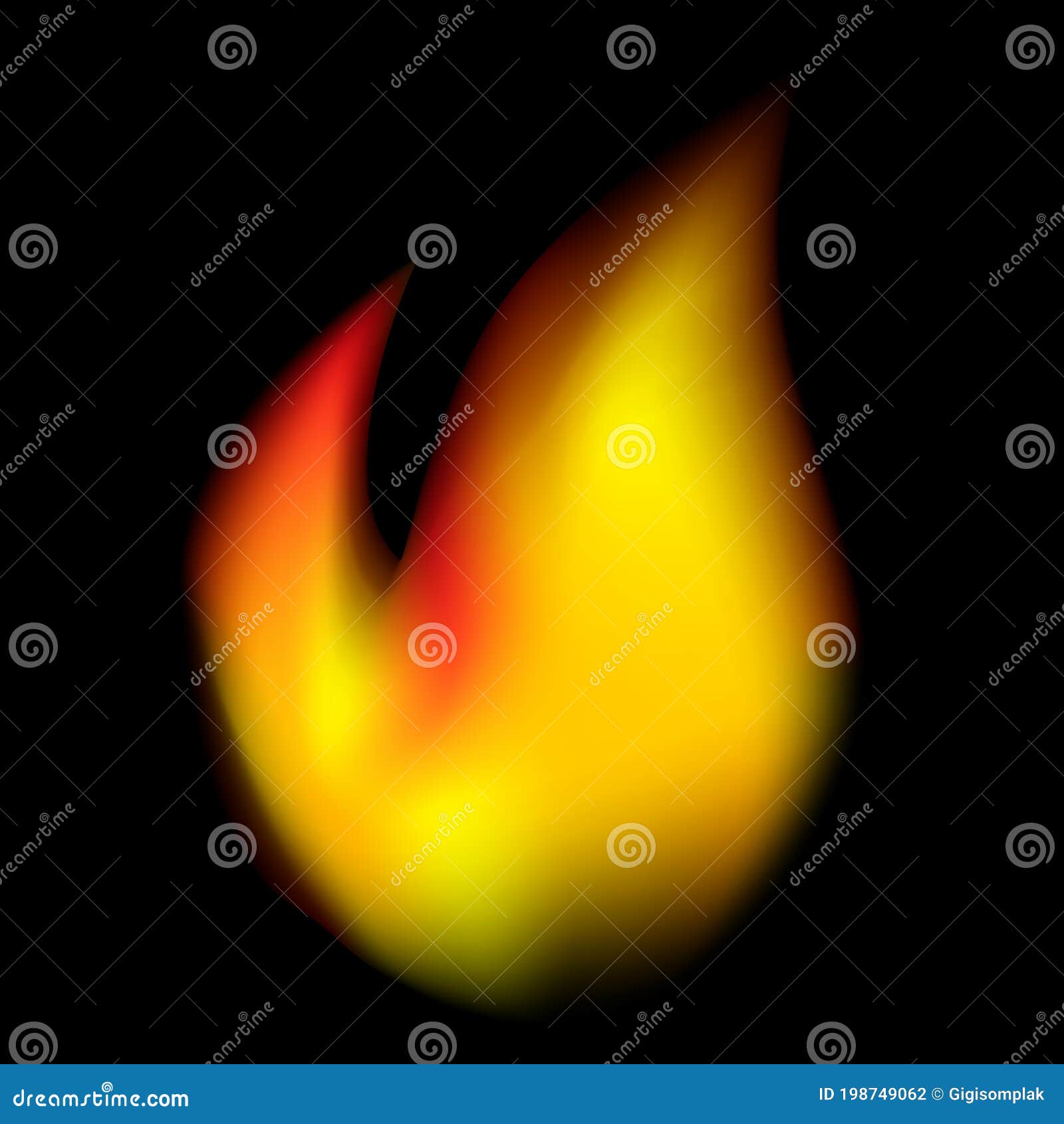 Vector Realistic Fire, at Black Background Stock Vector - Illustration ...