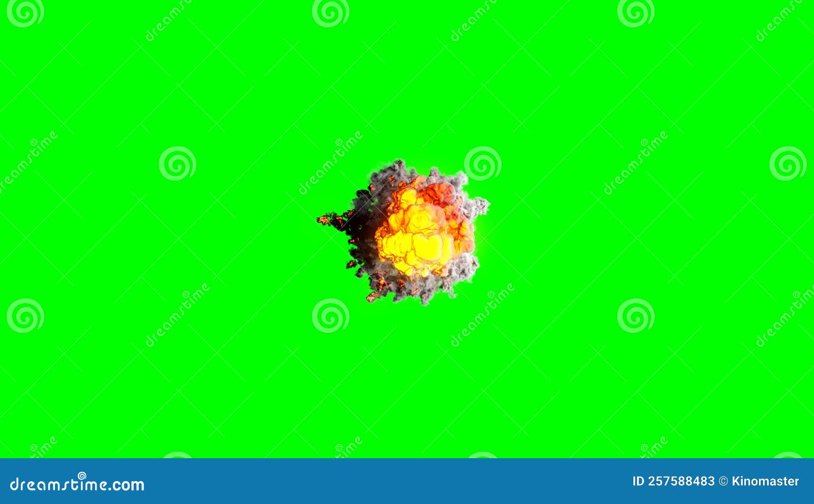 Realistic Fire Blast Explosion and Smoke with Orange Cloud. 3D ...