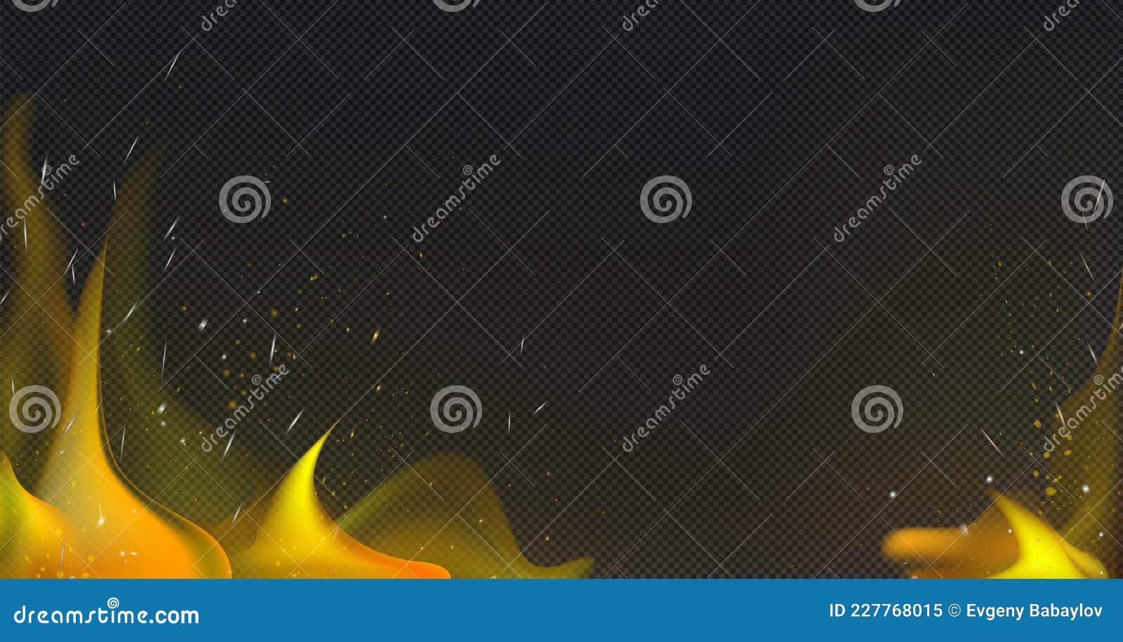 Realistic Fire on a Dark Background - Vector Stock Vector ...