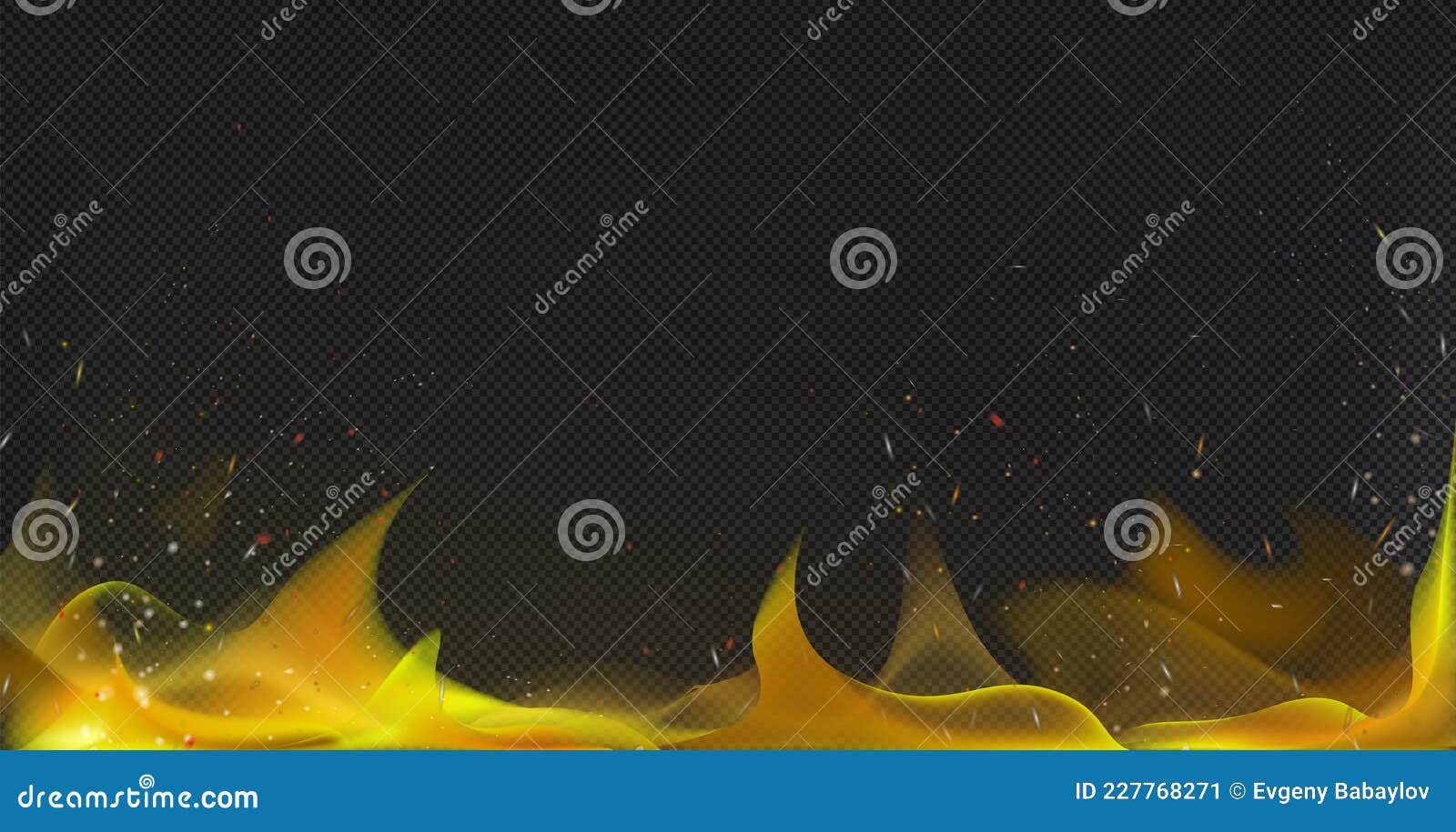 Realistic Fire on a Dark Background - Vector Stock Vector ...