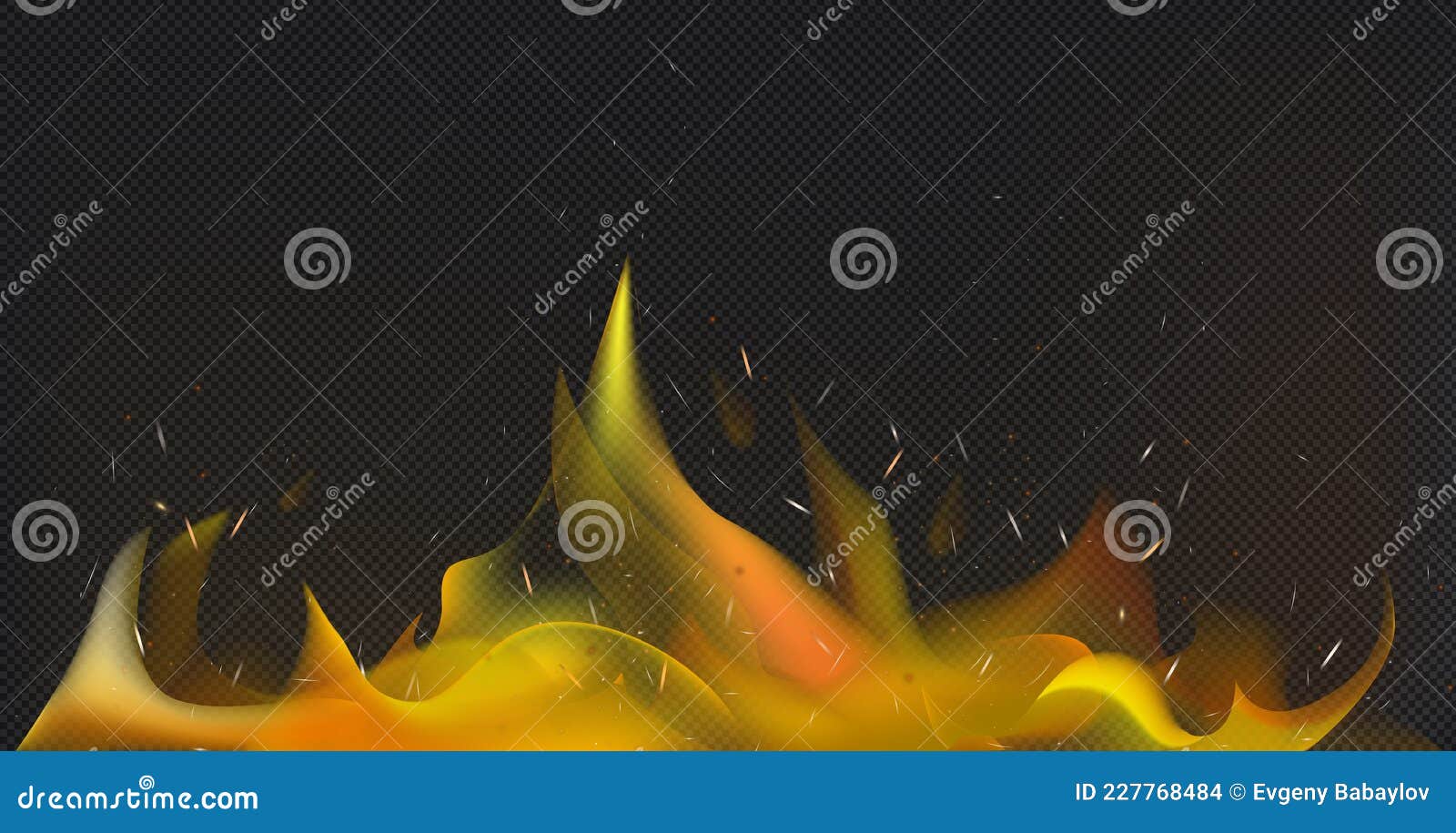 Realistic Fire on a Dark Background - Vector Stock Vector ...