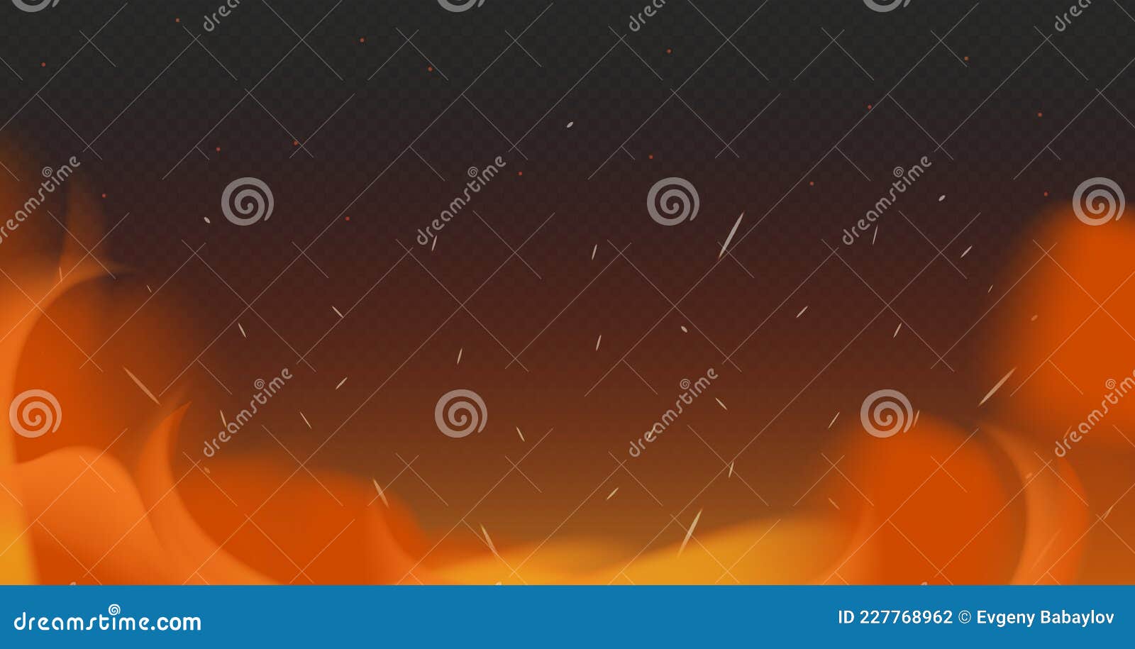 Realistic Fire on a Dark Background - Vector Stock Vector ...