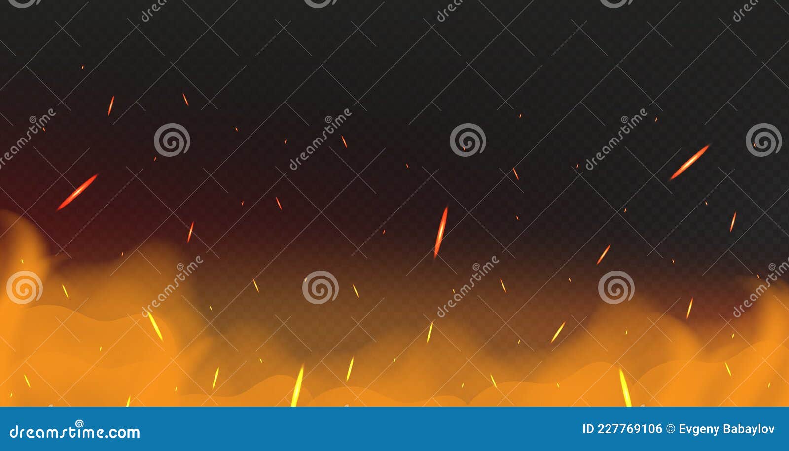 Realistic Fire on a Dark Background - Vector Stock Vector ...