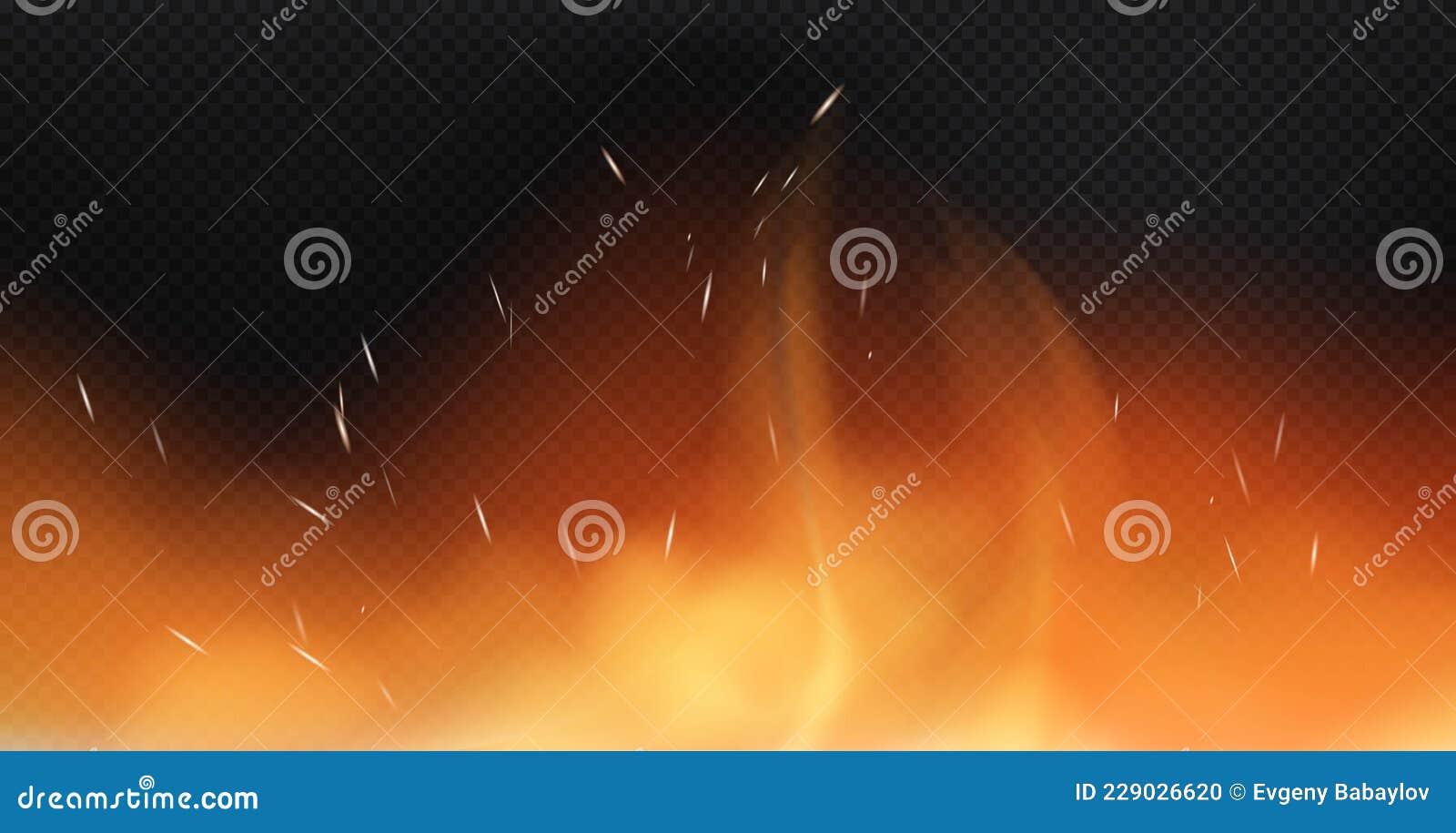 Realistic Fire on a Dark Background - Vector Stock Vector ...