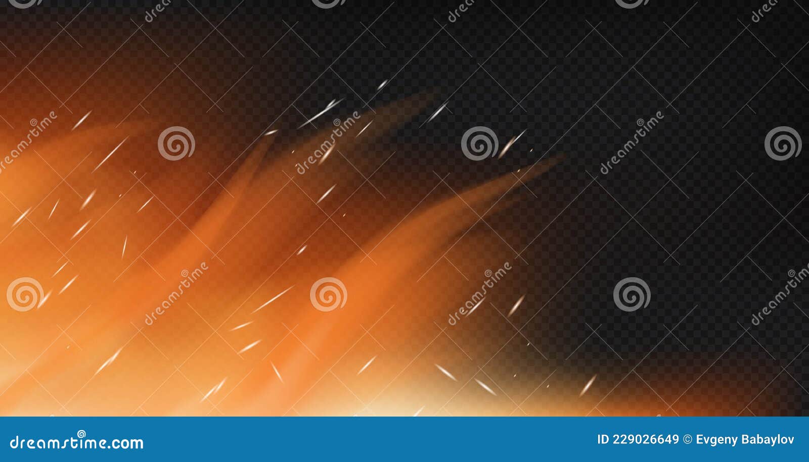 Realistic Fire on a Dark Background - Vector Stock Vector ...