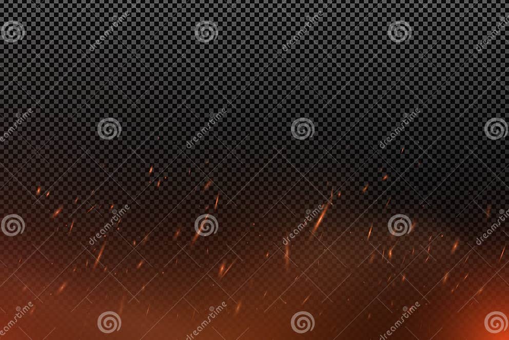 Realistic Fire Effect with Particles on a Transparent Dark Background ...