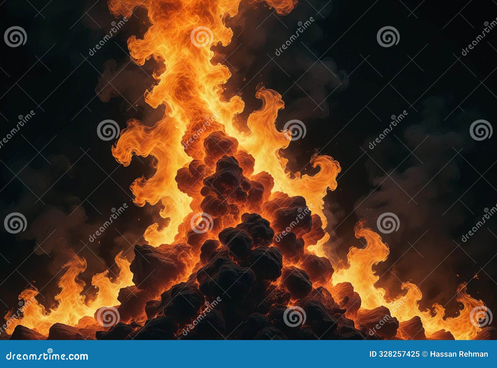 Realistic Fire Energy Effect for Backgrounds Stock Illustration ...