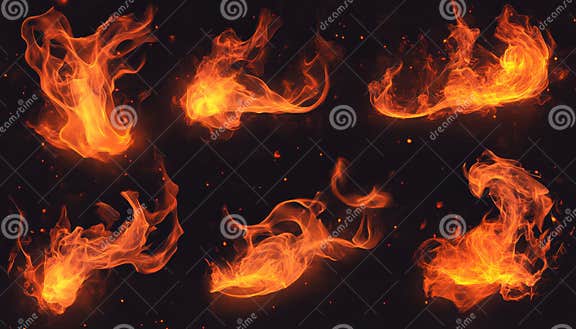 Realistic Fire Flame Effects with Transparent Background for Versatile ...
