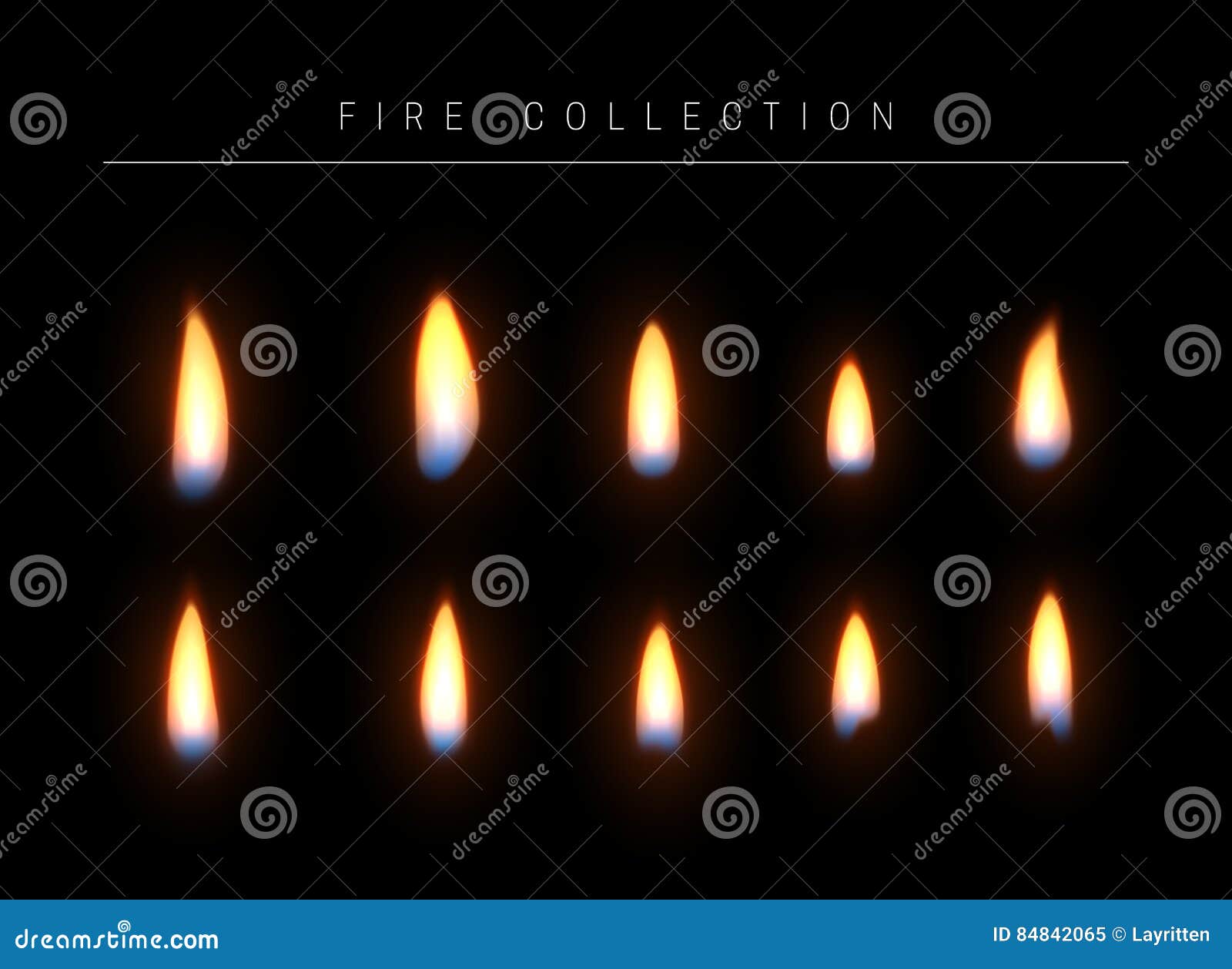 Realistic Fire Flame Light Effect. Stock Vector - Illustration of ...