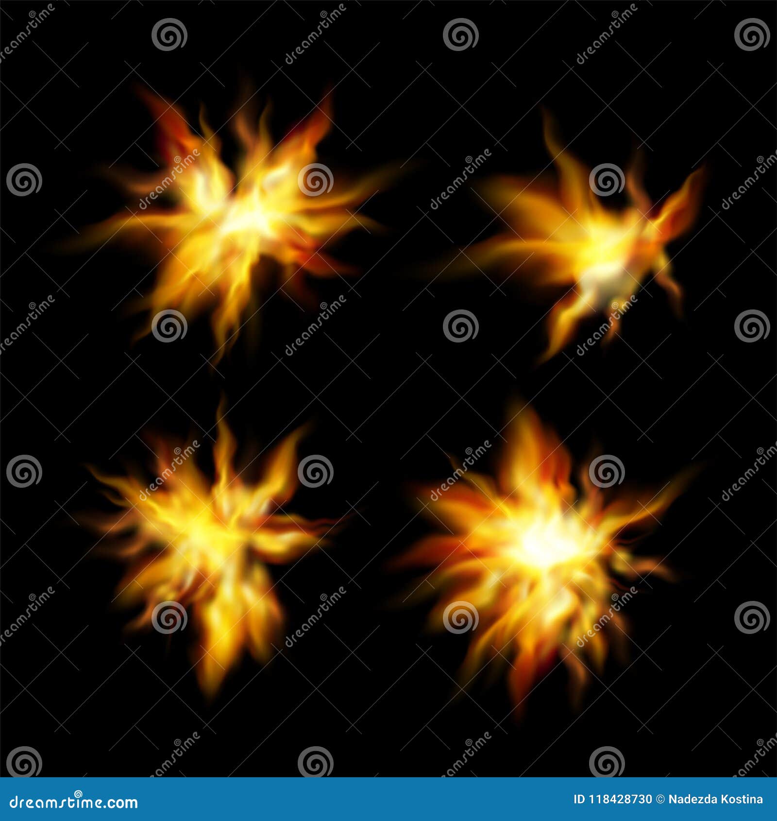 Realistic Fire Flame stock vector. Illustration of explosion - 118428730
