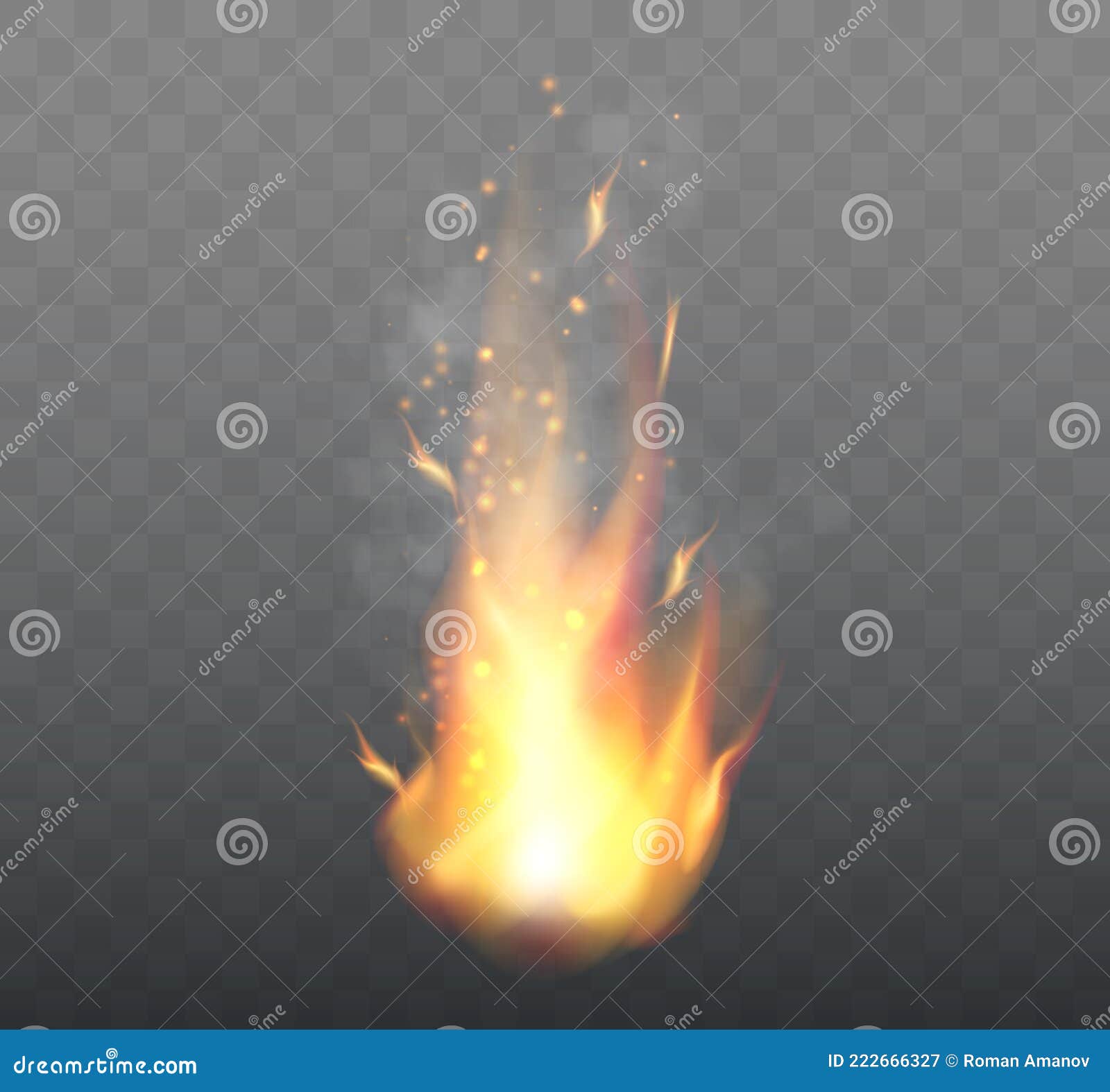Realistic Fire Flames Isolated Stock Vector - Illustration of element ...