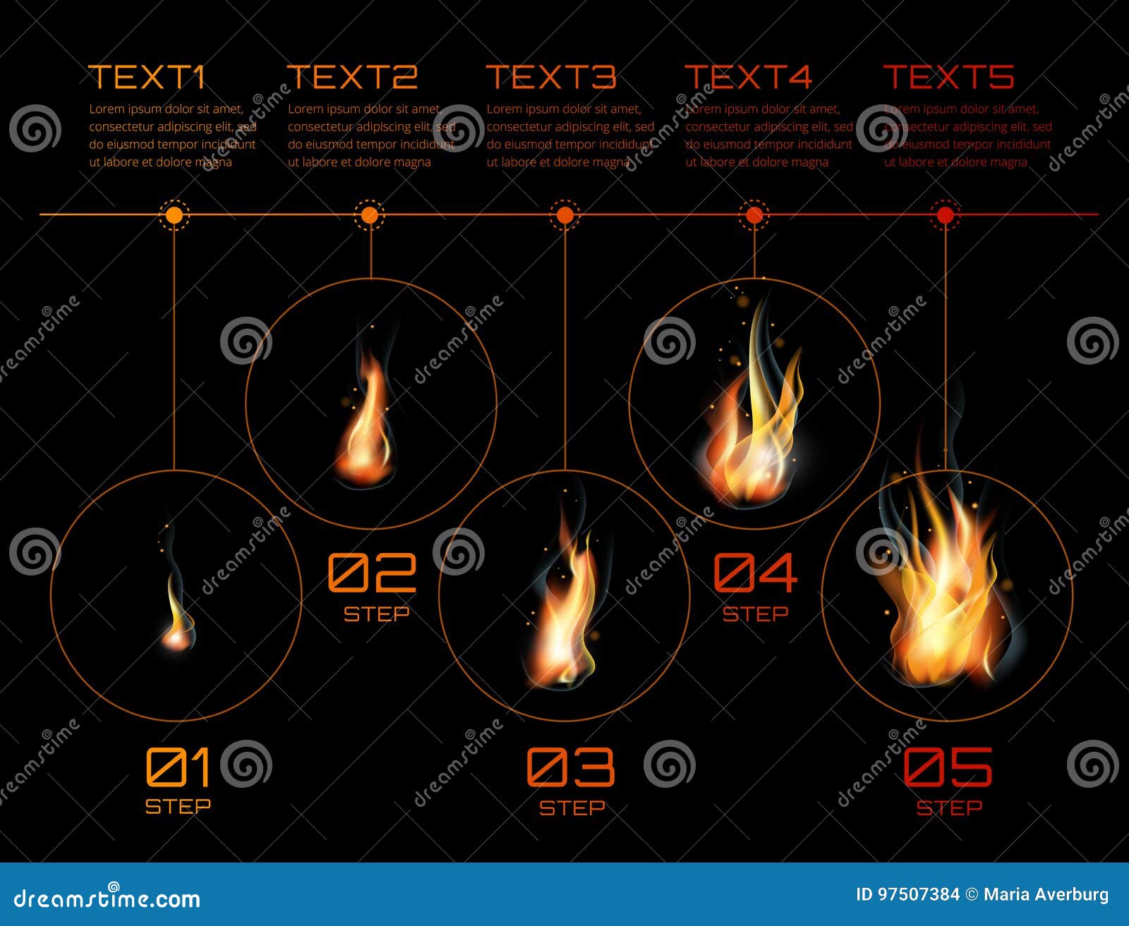 Realistic fire flames set stock vector. Illustration of ignition - 97507384