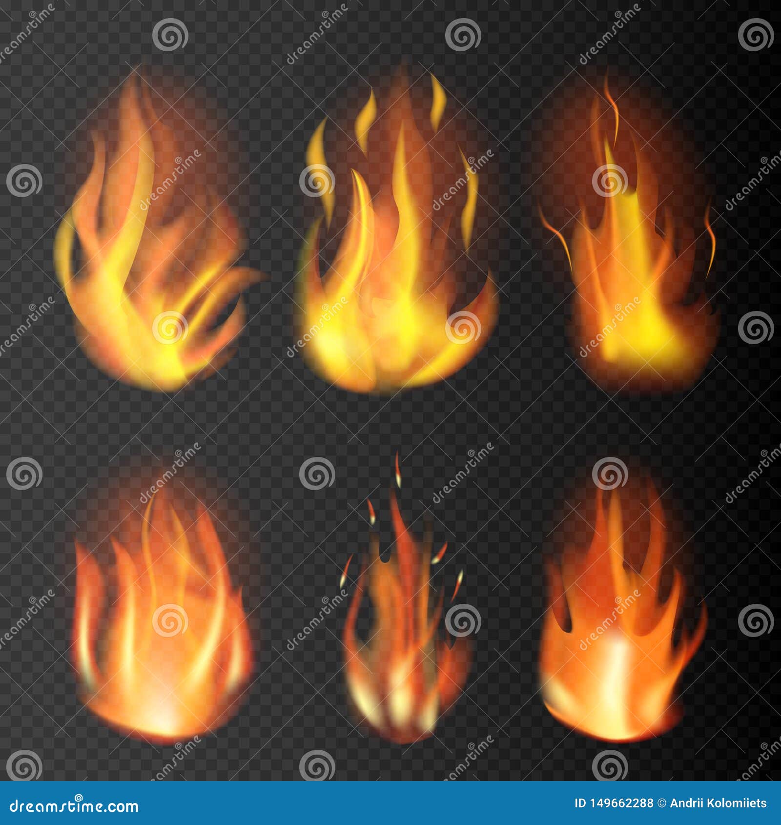 Realistic Flames Drawing