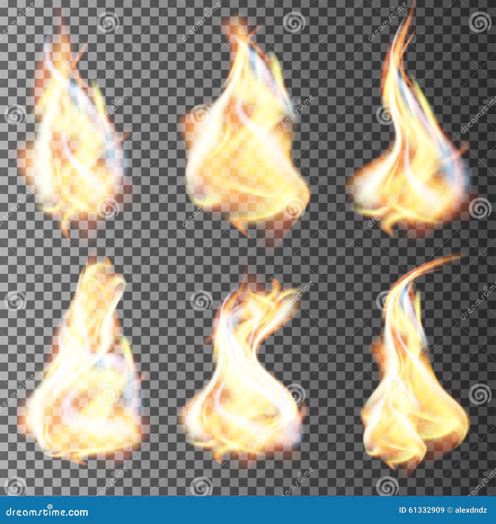 Realistic Fire Flames Vector Stock Vector - Illustration of ignite ...
