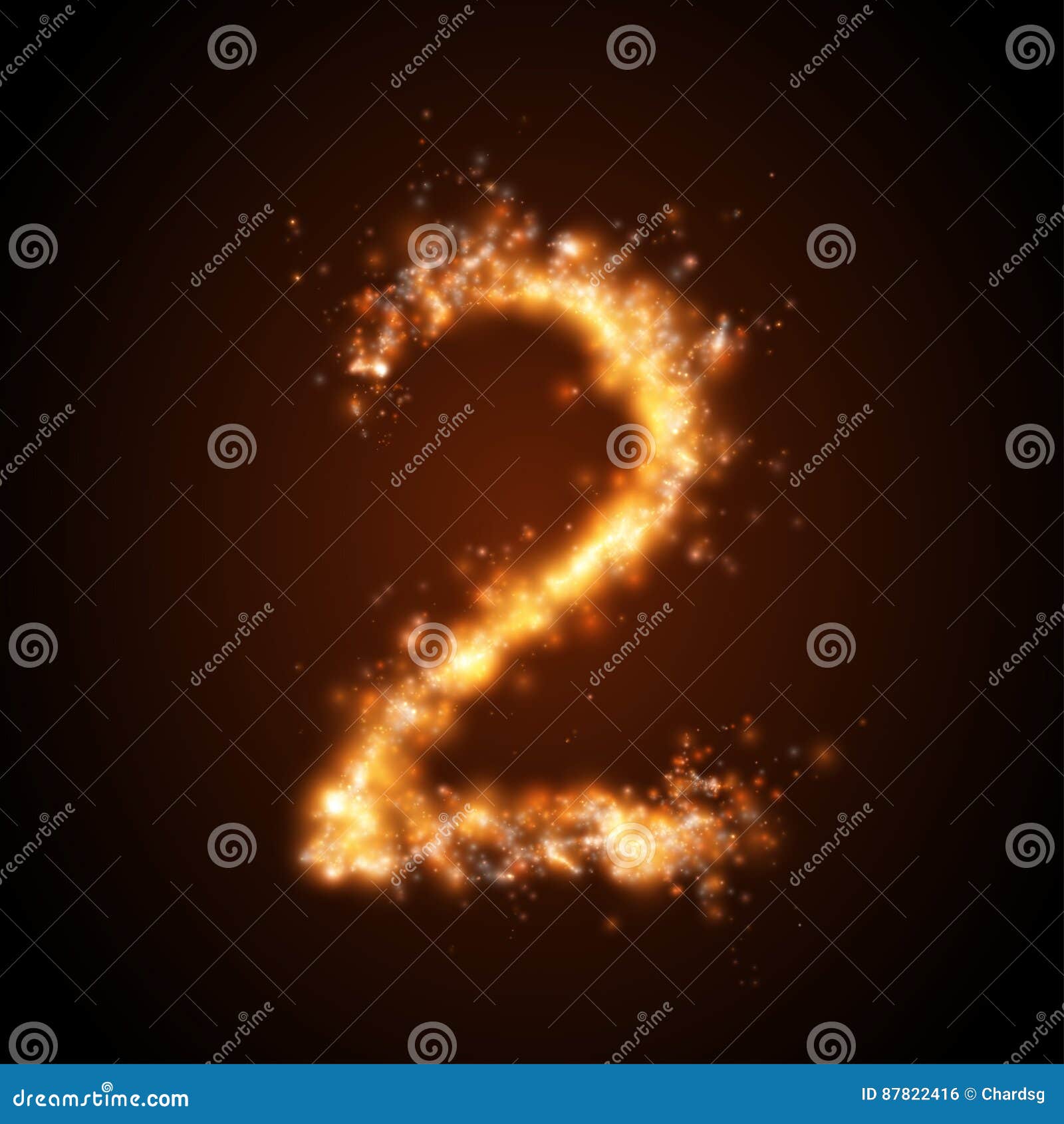 Realistic Fire Number, Isolated. Vector Illustration. Stock Vector ...