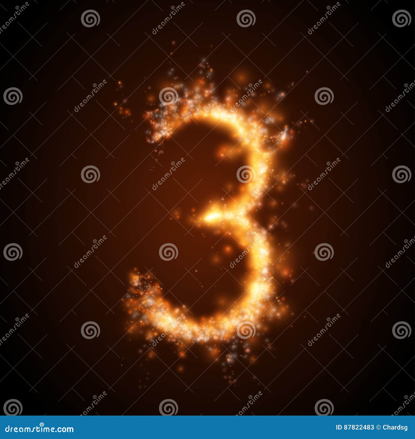 Realistic Fire Number, Isolated. Vector Illustration. Stock Vector ...