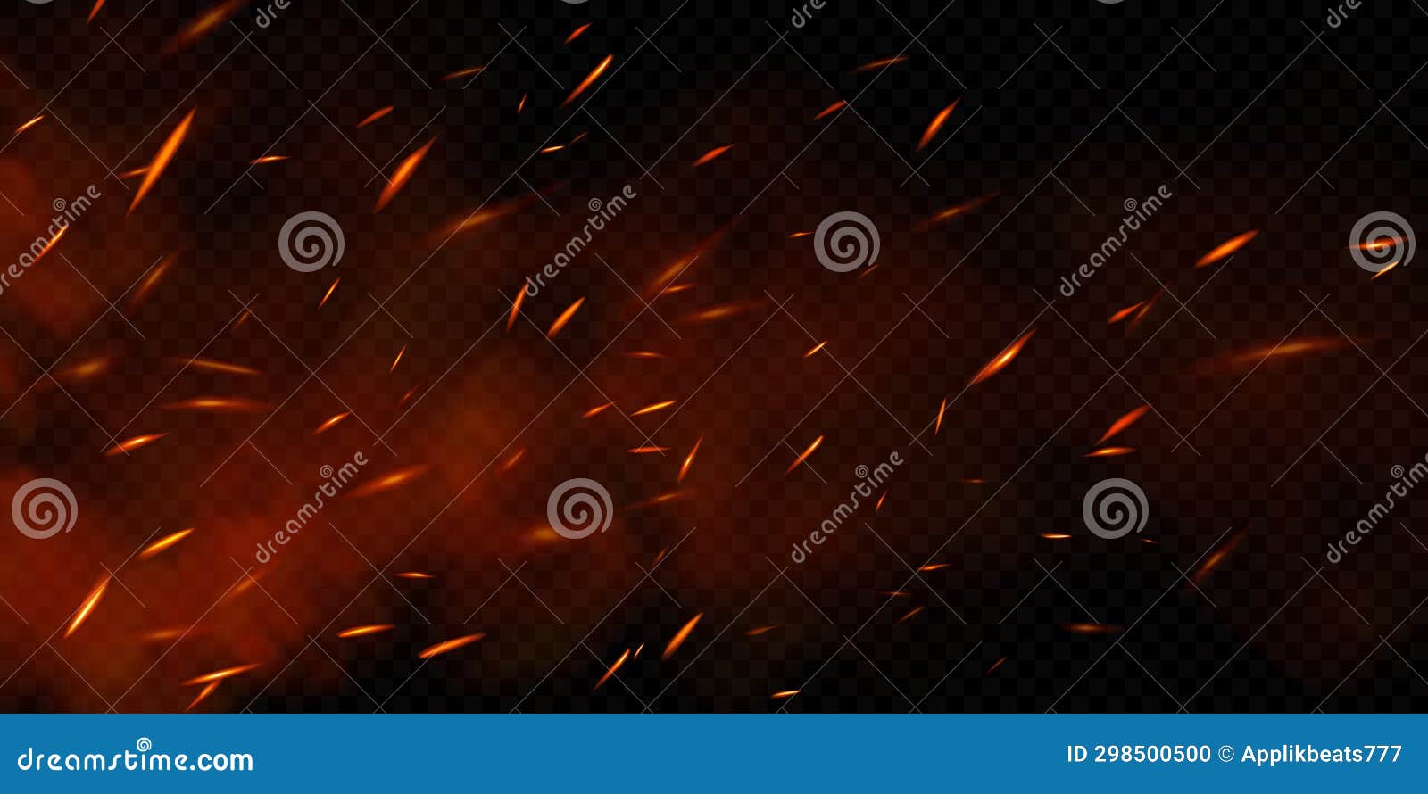 Realistic Fire Sparks on Transparent Background. Vector Illustration of ...