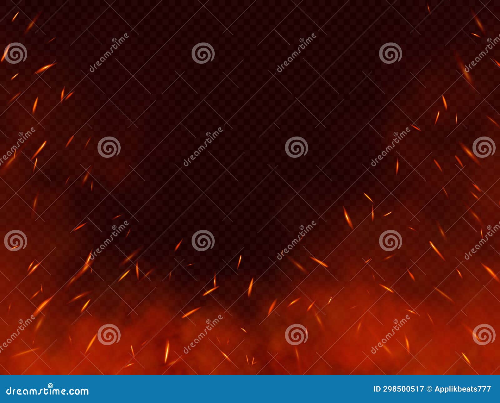 Realistic Fire Sparks on Transparent Background. Vector Illustration of ...