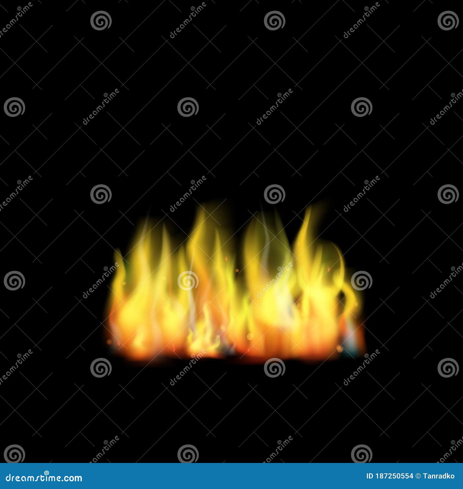 Realistic fire vector stock vector. Illustration of flaming - 187250554