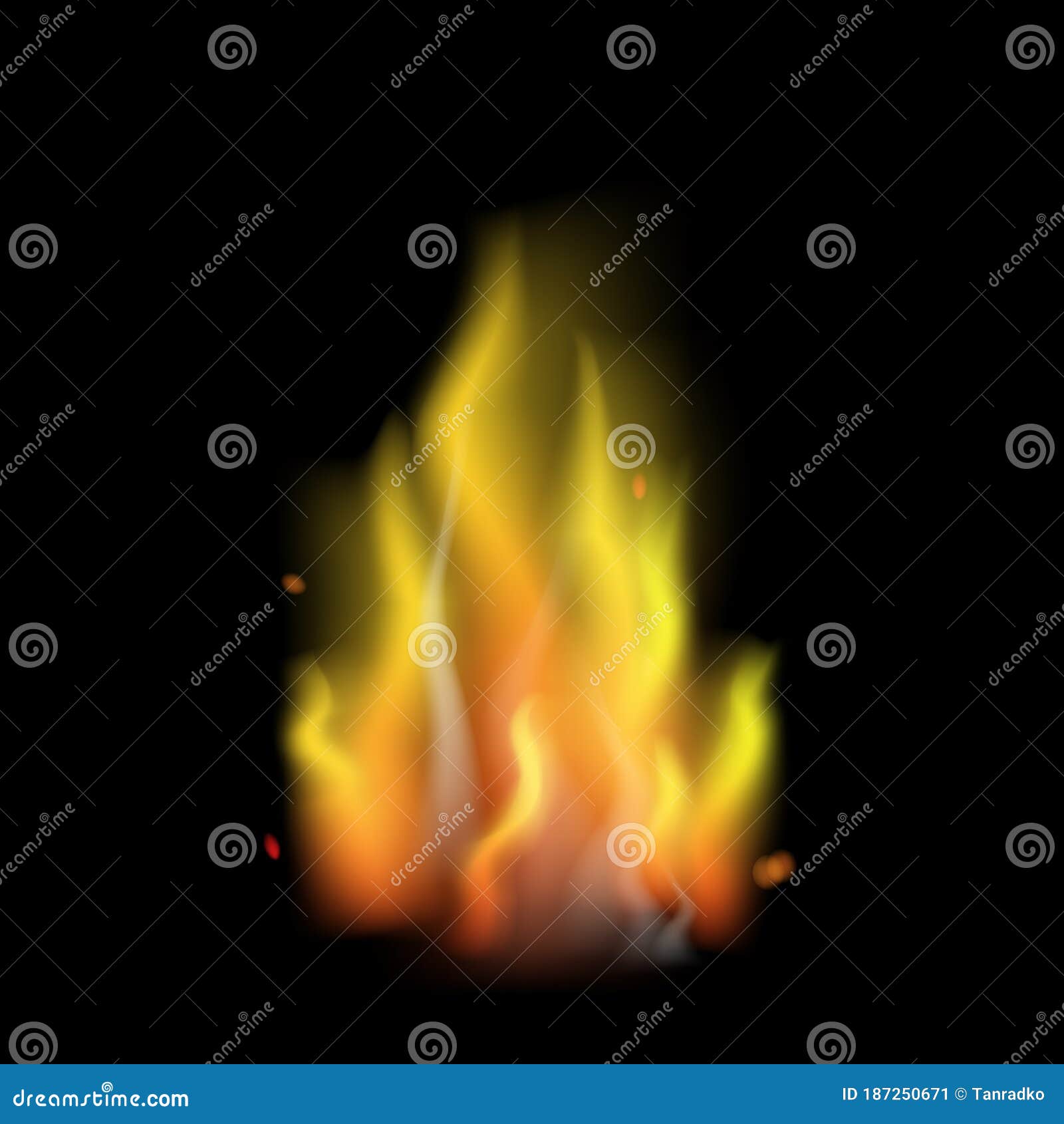 Realistic fire vector stock vector. Illustration of flammable - 187250671