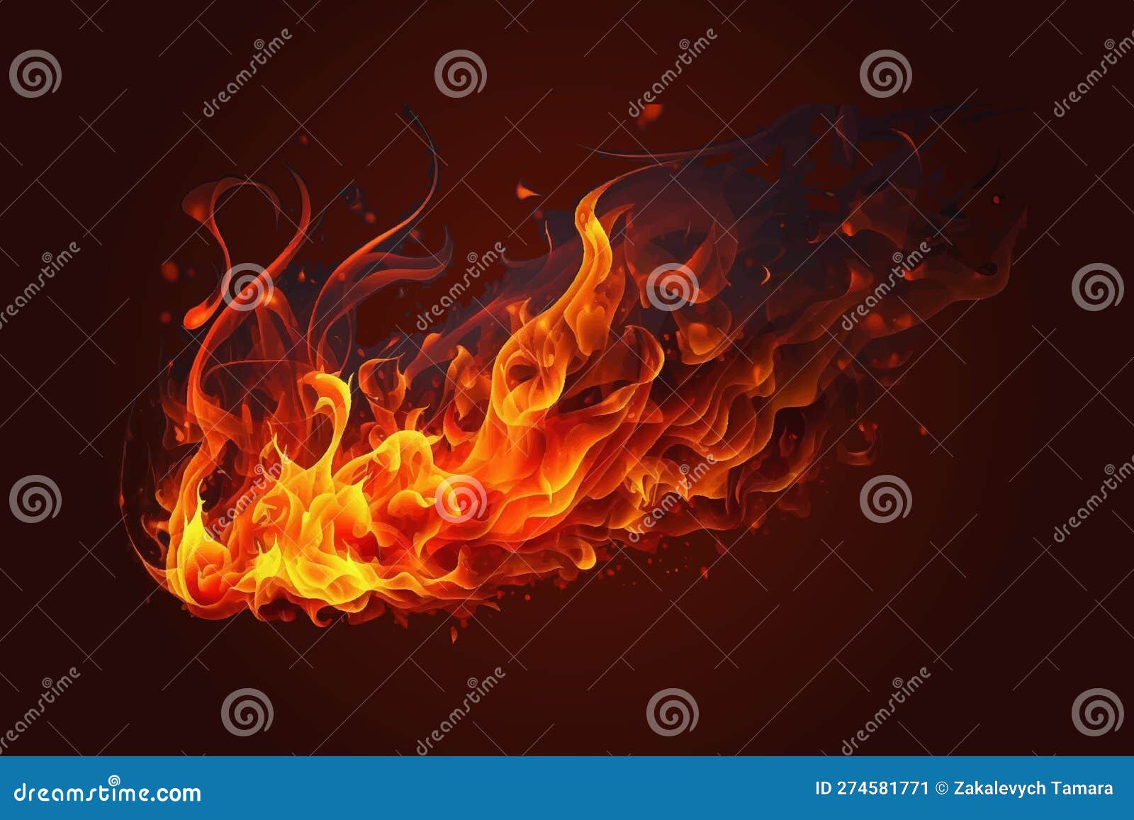 Realistic Fire. Vector Illustration Stock Illustration - Illustration ...
