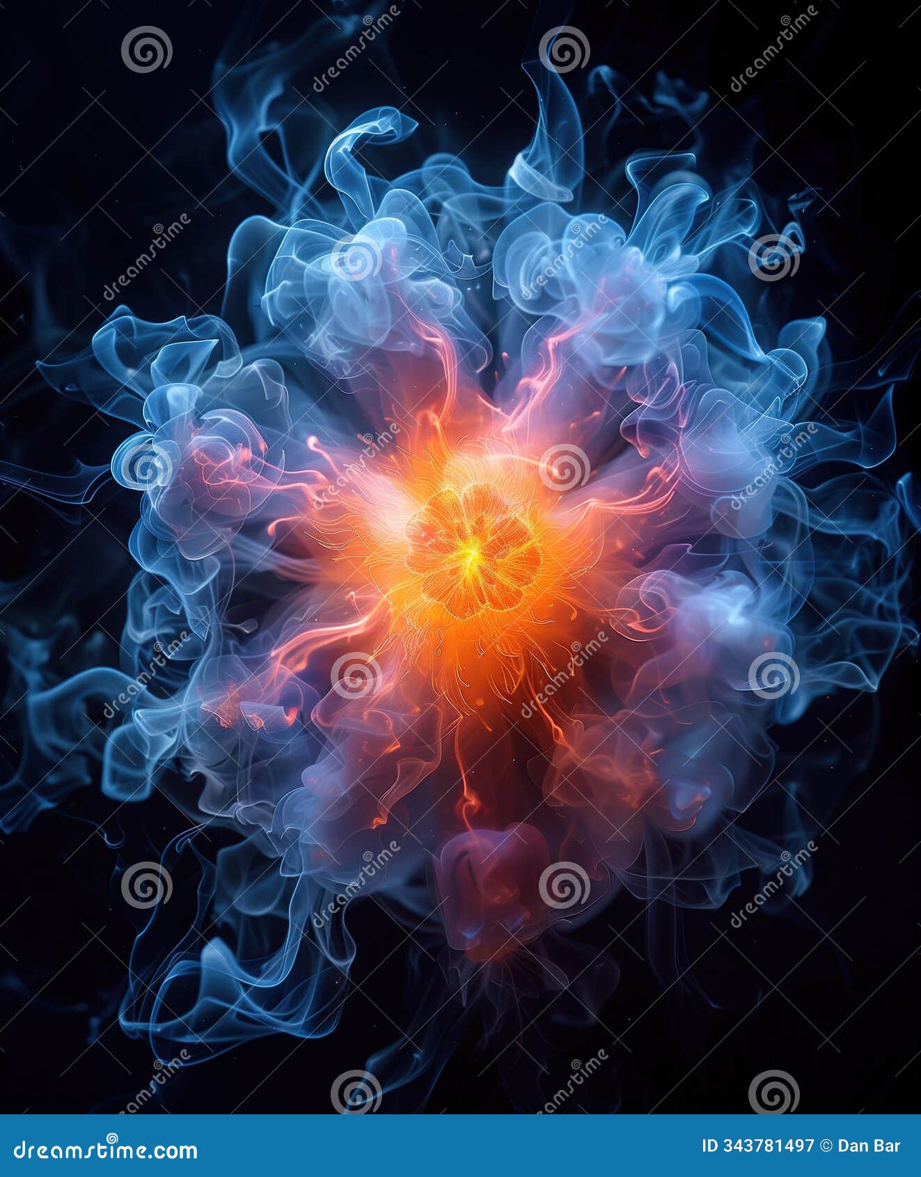 Realistic Fireball on a Black Background, Generative AI Stock ...