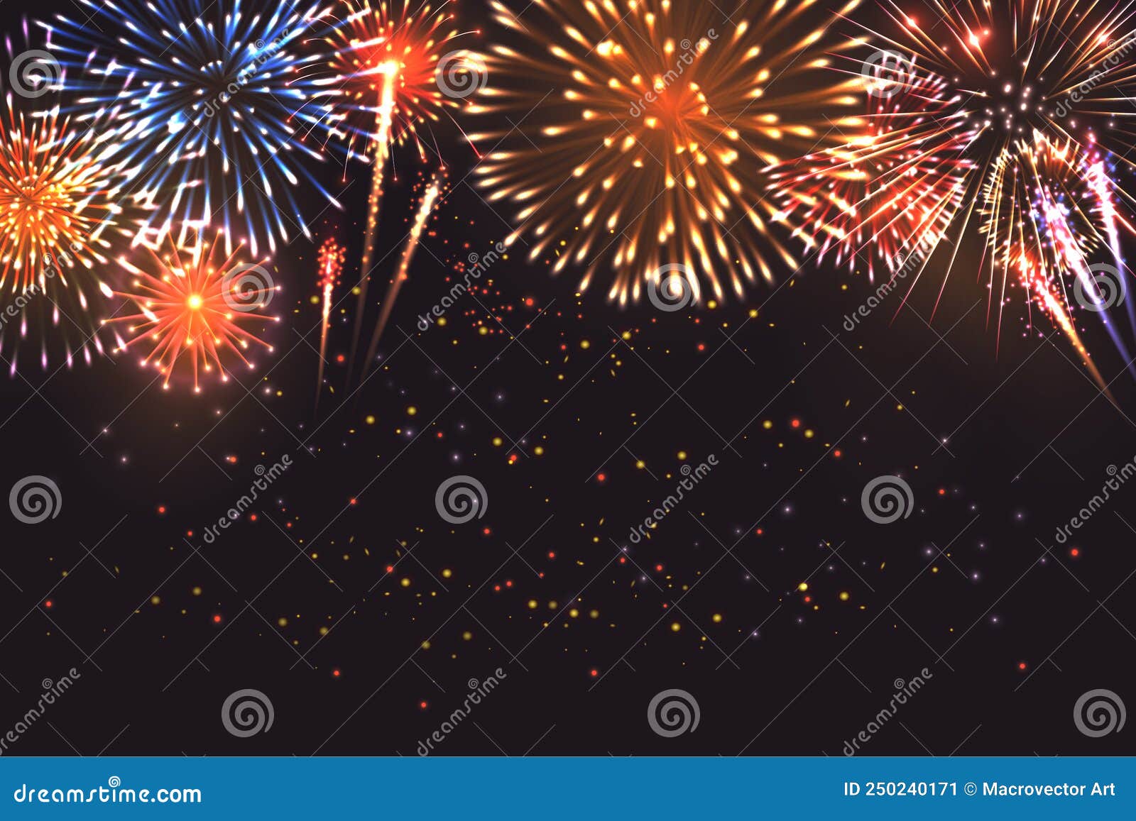Realistic Fireworks Background Composition Stock Vector - Illustration ...