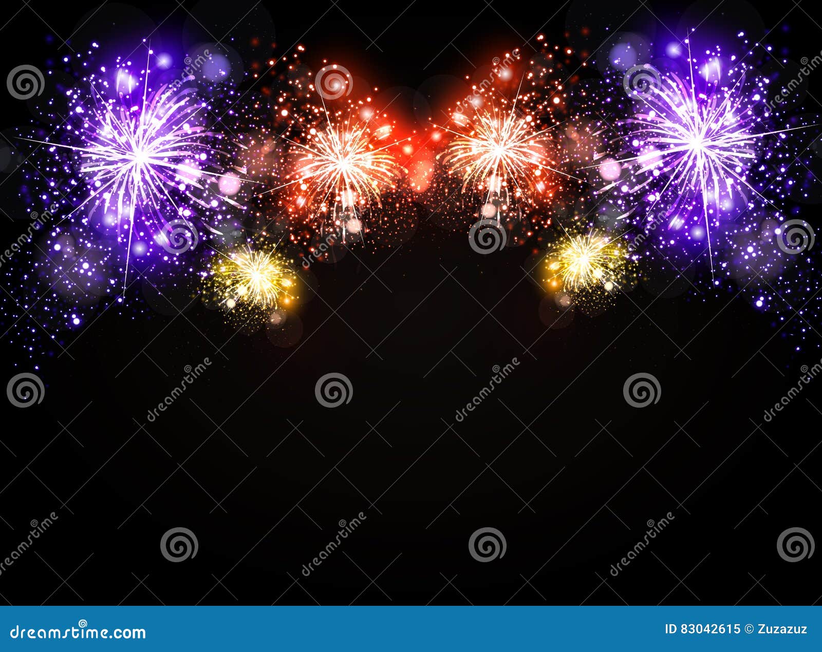 Realistic fireworks stock vector. Illustration of celebrate - 83042615
